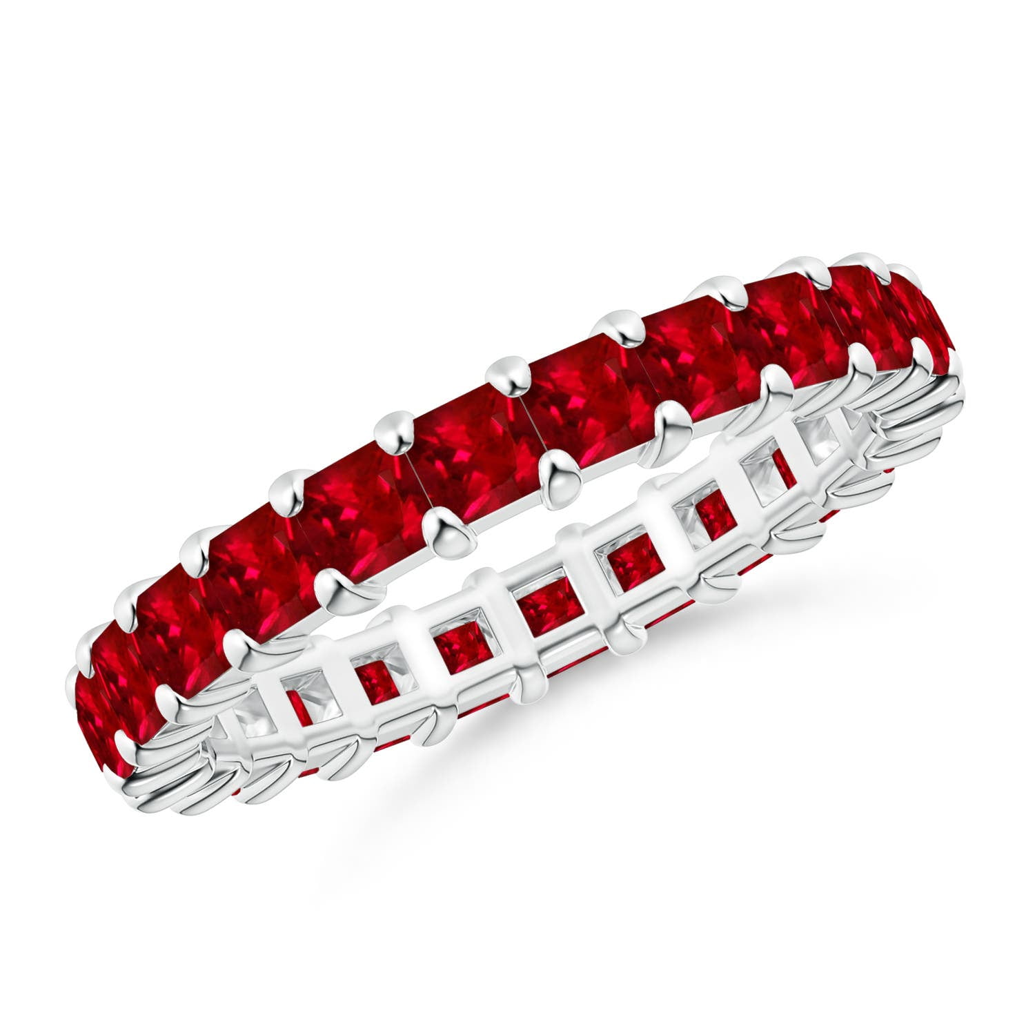 Angara Natural 3.15 ct Ruby Eternity Ring for Women in 14K White Gold ...