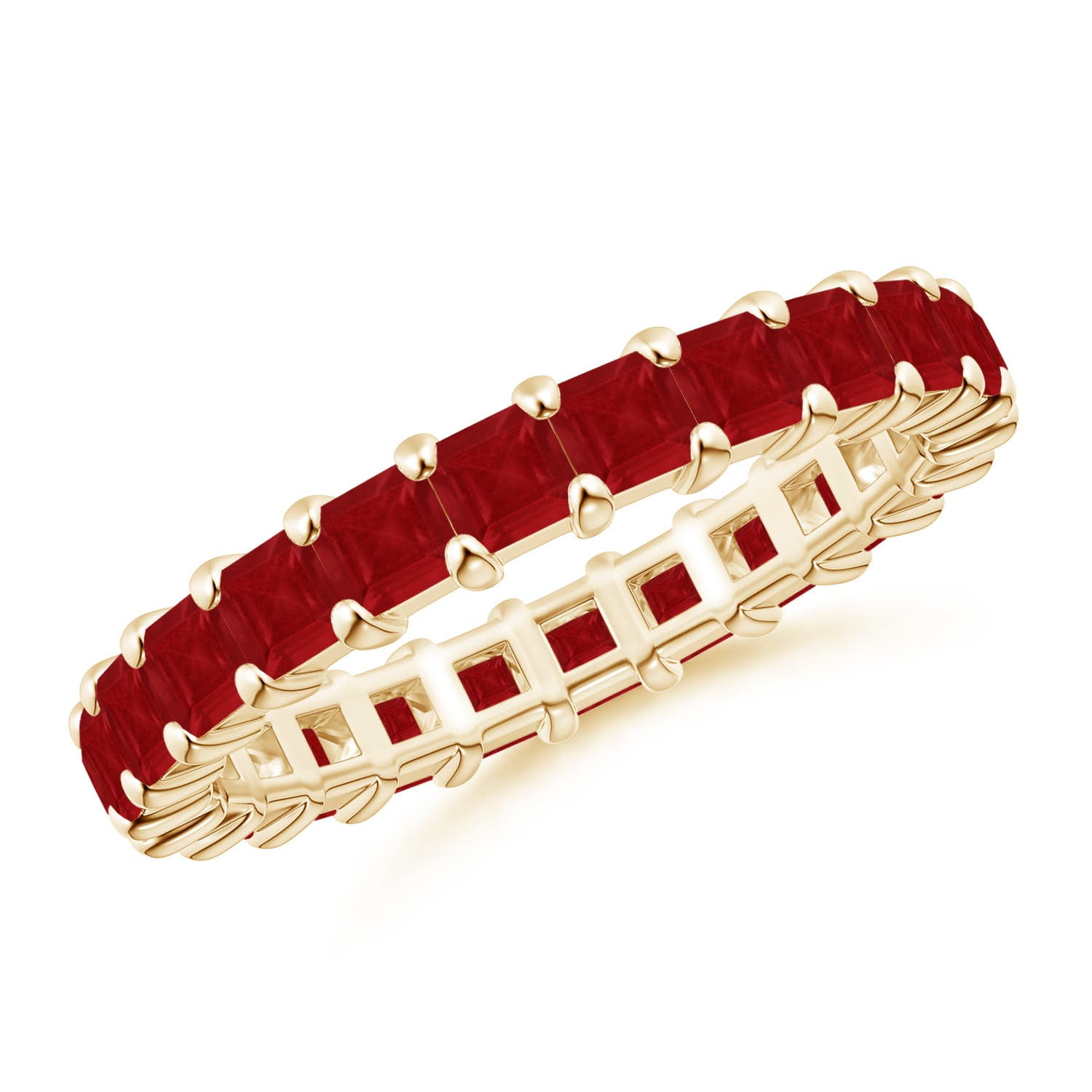 Angara Natural 3.3 ct Ruby Eternity Ring for Women in 14K Yellow Gold ...