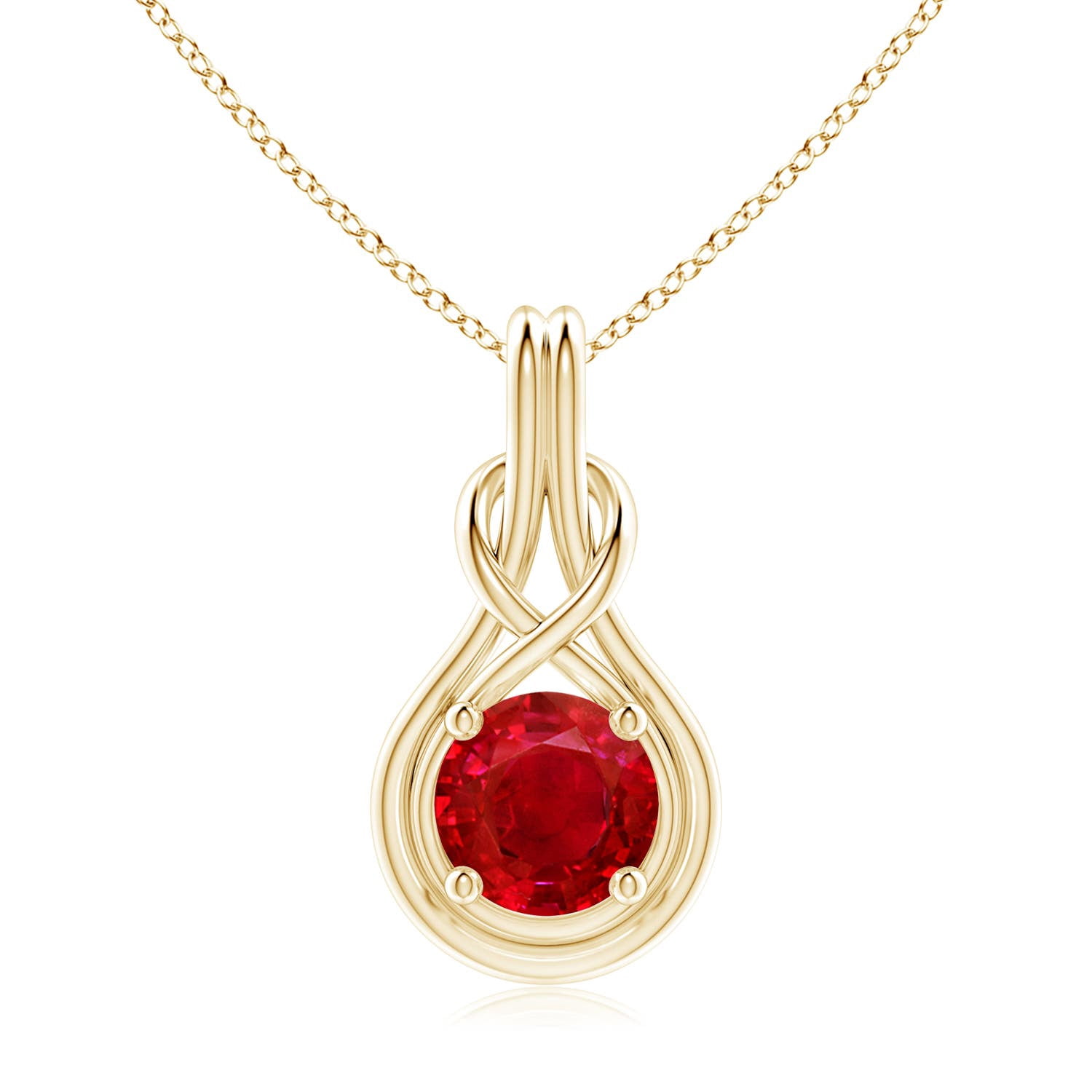 Angara Natural 3.57ct Ruby Infinity Pendant Necklace for Women in 14K ...
