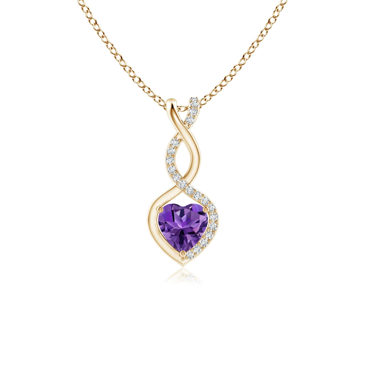 Angara Natural Amethyst Necklace - Heart Shaped Amethyst Infinity ...
