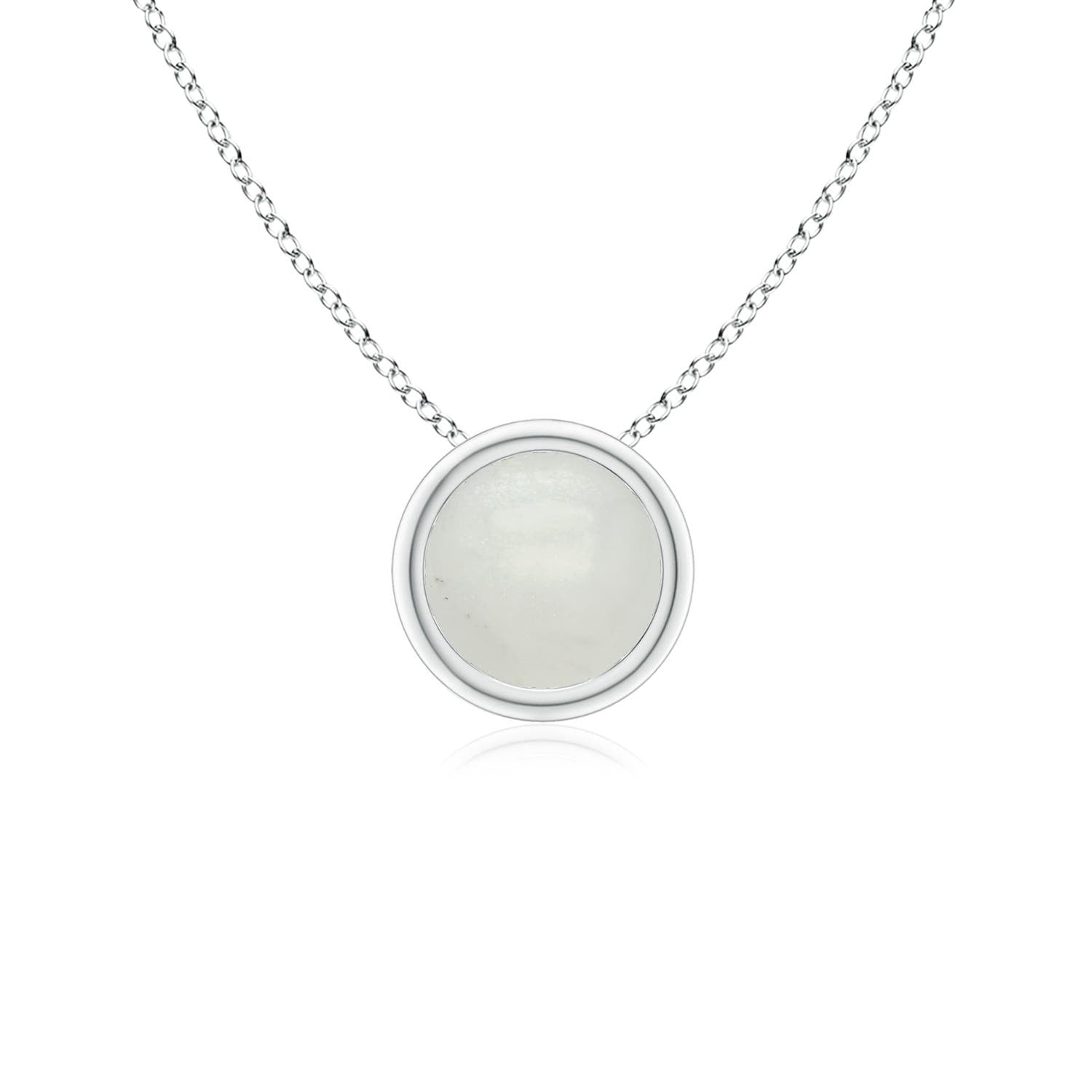 Angara Natural Bezel-Set Round Moonstone Solitaire Pendant for Women in ...