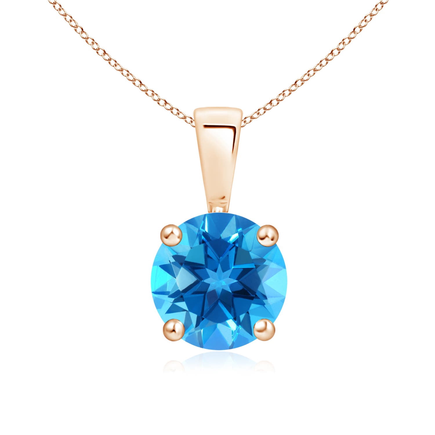 Angara Natural Classic Prong-Set Round 1.55 ct Swiss Blue Topaz ...