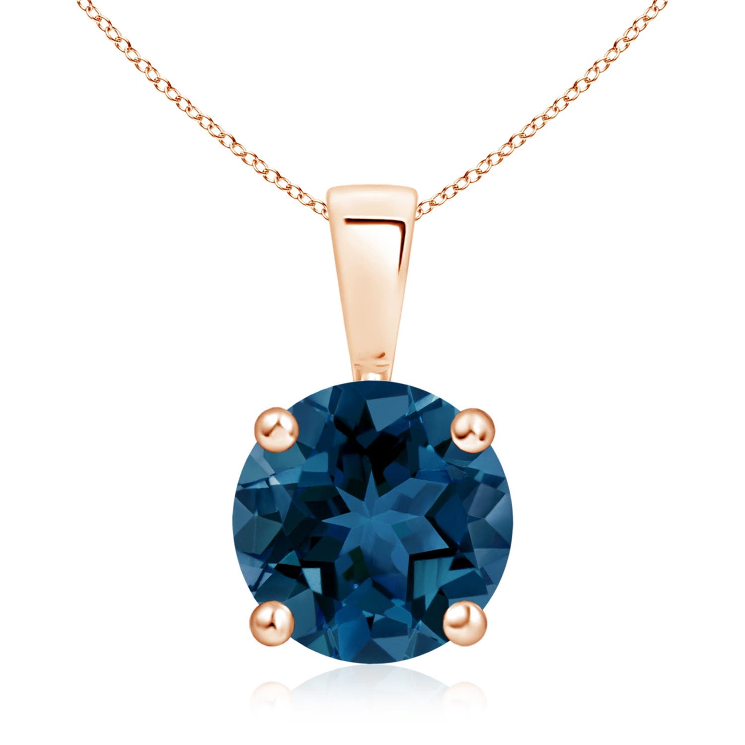 Angara Natural Classic Prong-Set Round 3.3 ct London Blue Topaz ...