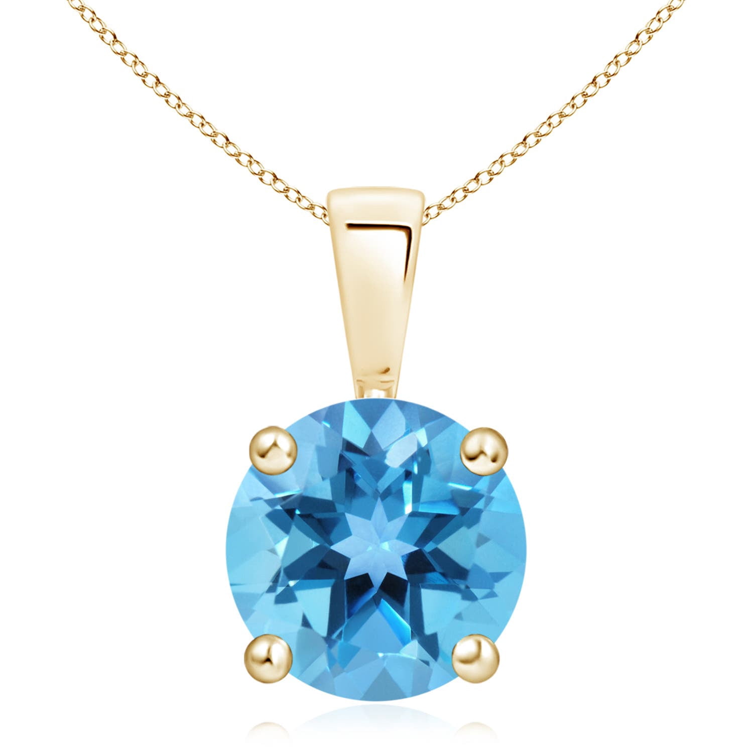 Angara Natural Classic Prong-Set Round 4.2 ct Swiss Blue Topaz ...