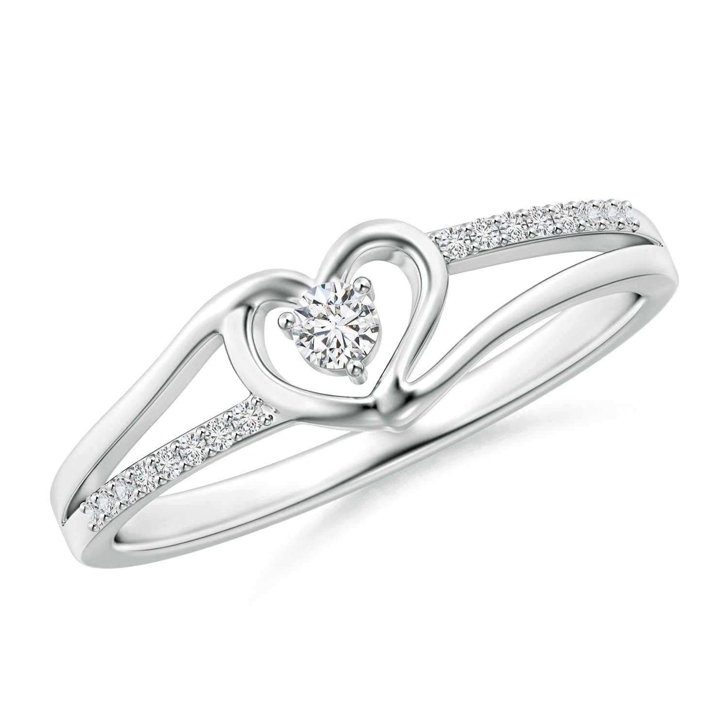 Angara Natural Diamond Heart Promise Ring in 925 Sterling Silver for ...