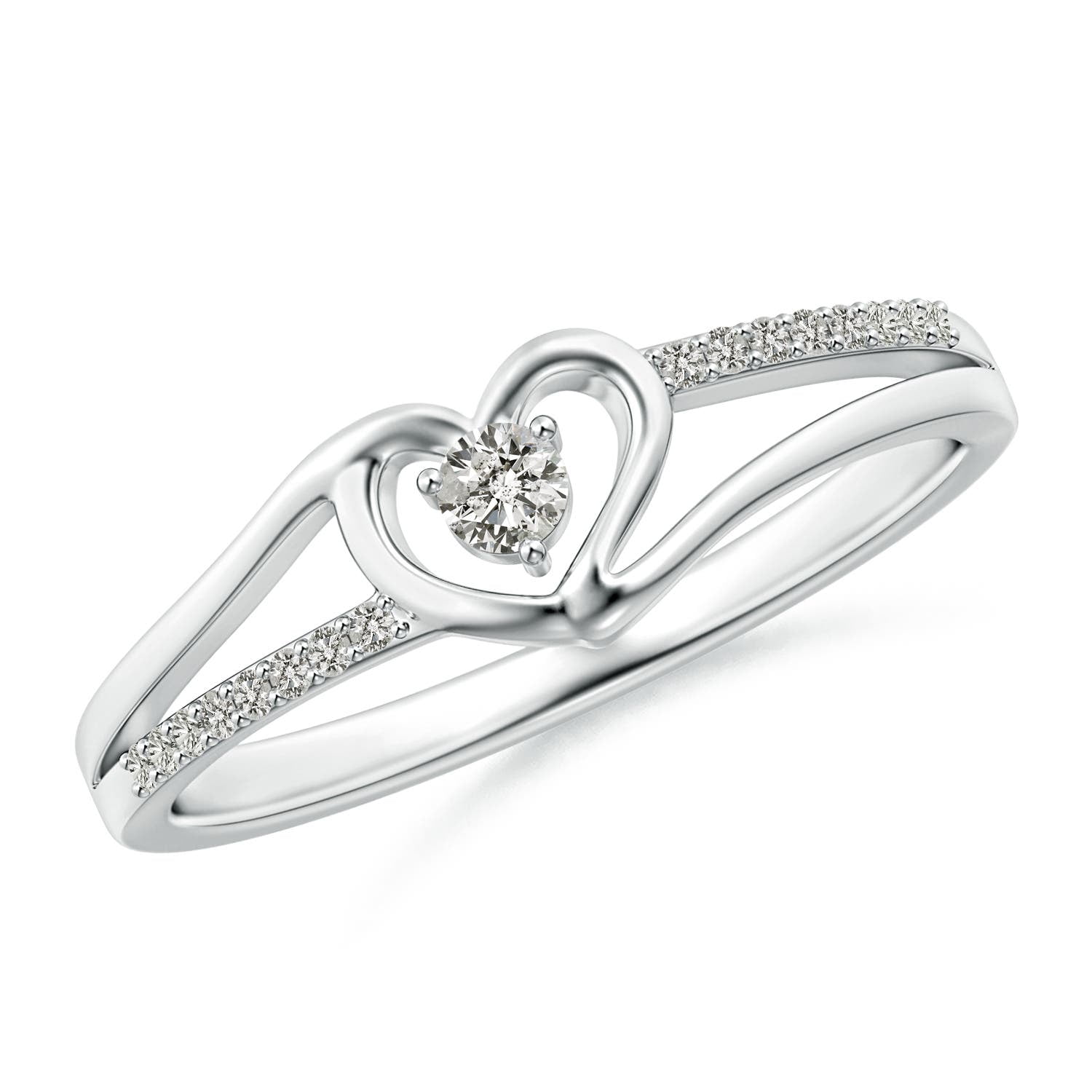 Angara Natural Diamond Heart Promise Ring in 925 Sterling Silver for ...