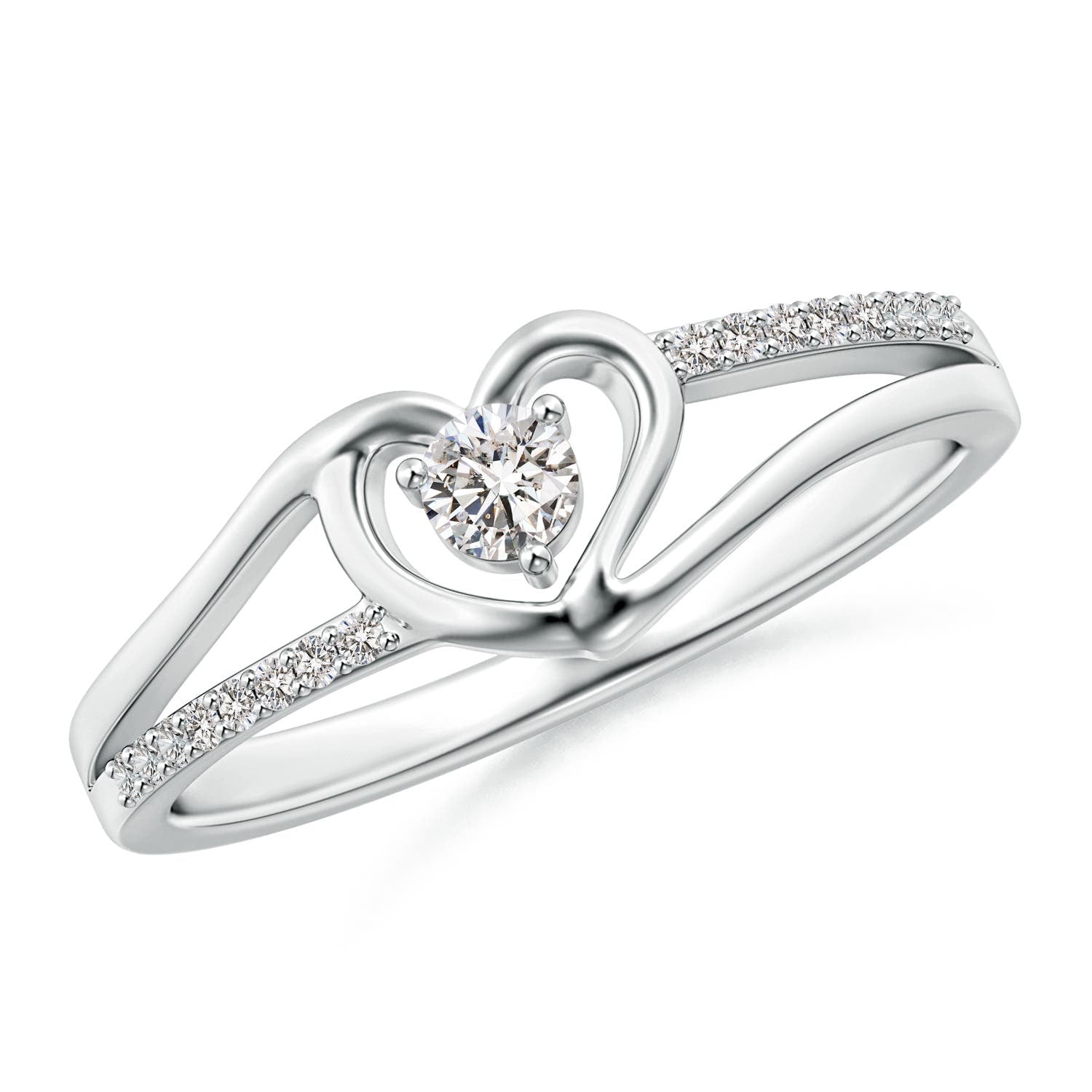 Angara Natural Diamond Heart Promise Ring in 925 Sterling Silver for ...