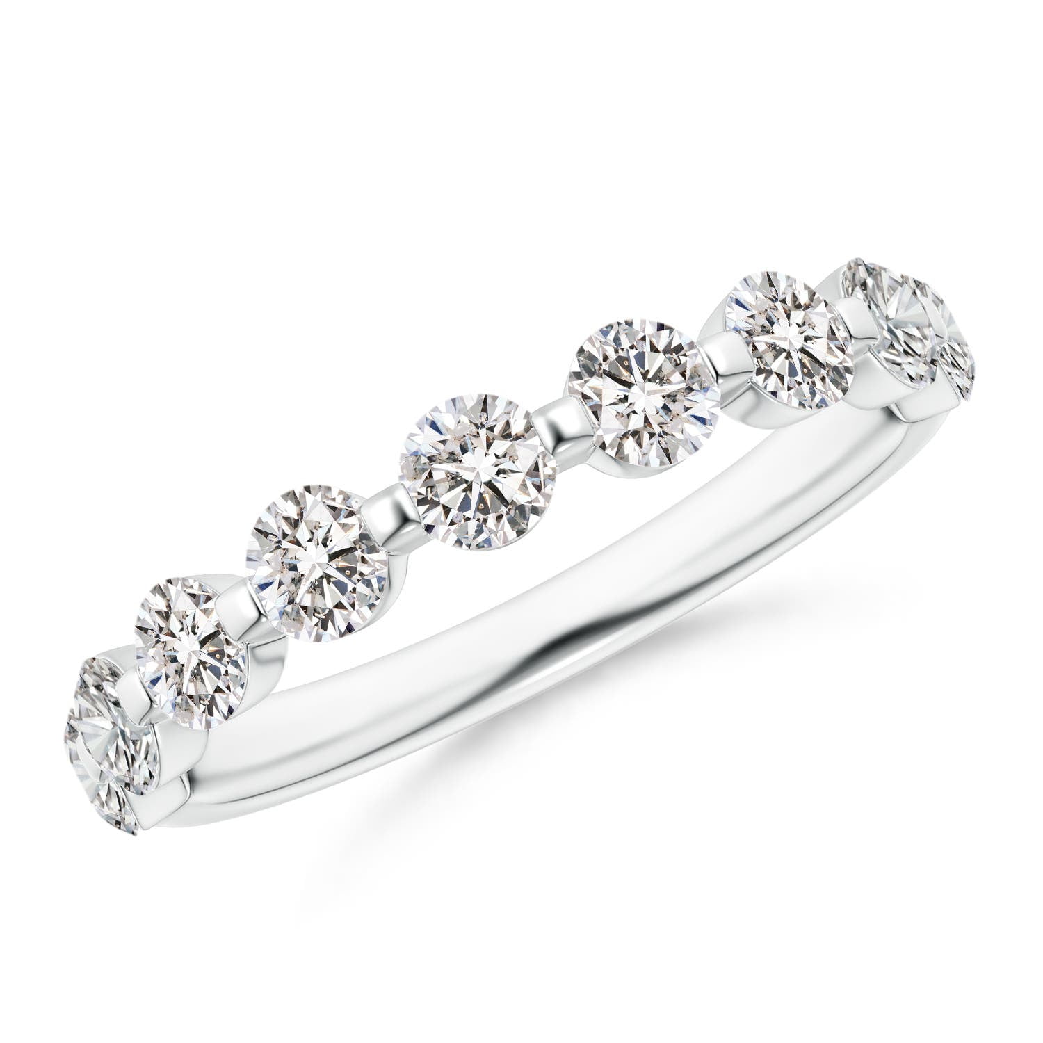 Angara Natural Diamond Semi Eternity Wedding Ring for Women in 14K ...
