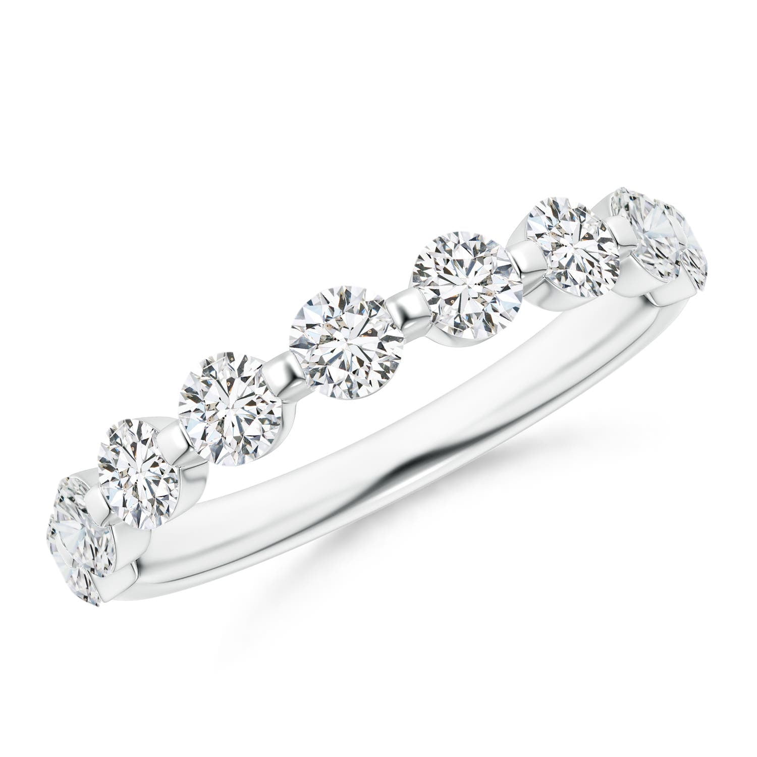 Angara Natural Diamond Semi Eternity Wedding Ring in Platinum for Women ...