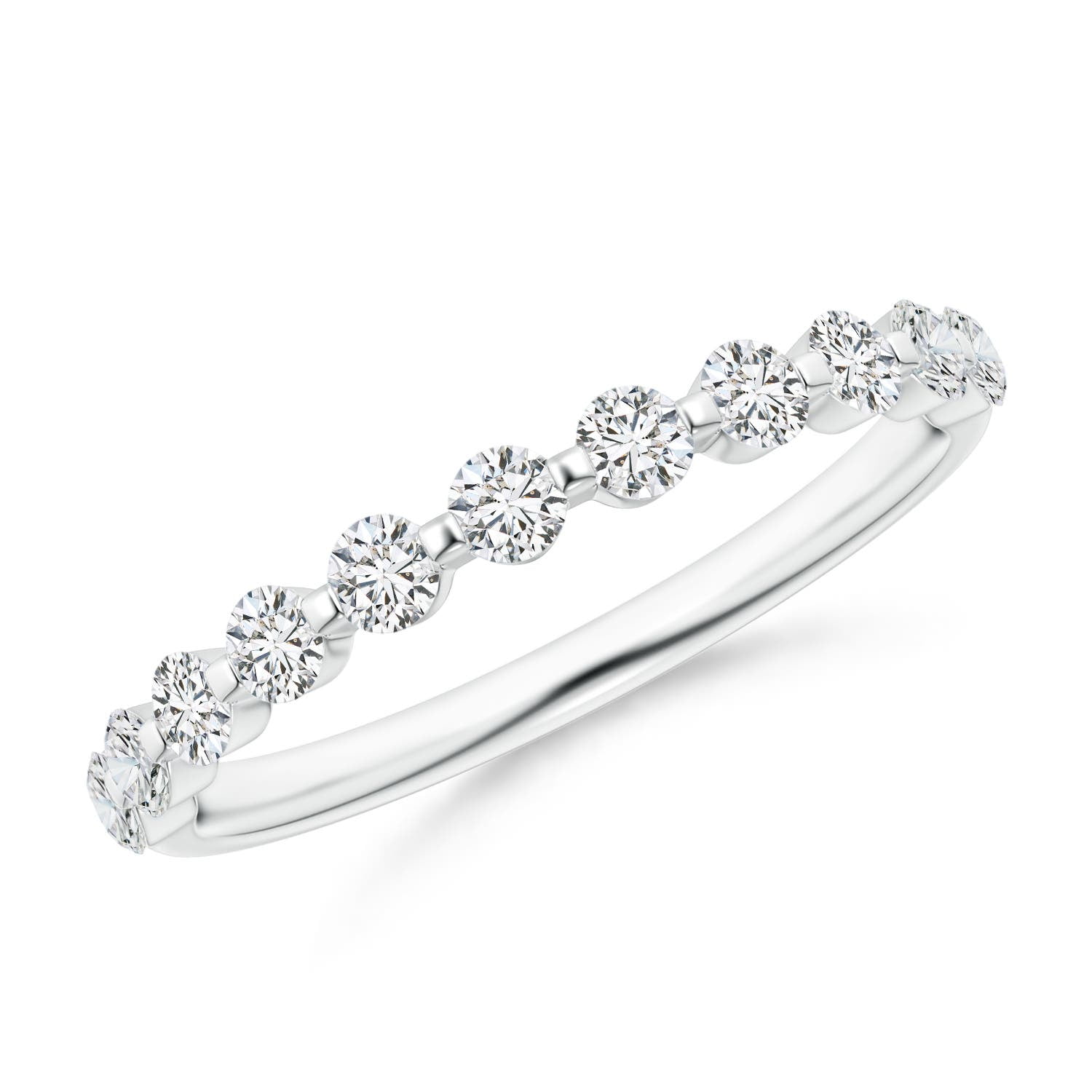 Angara Natural Diamond Semi Eternity Wedding Ring in Platinum for Women ...