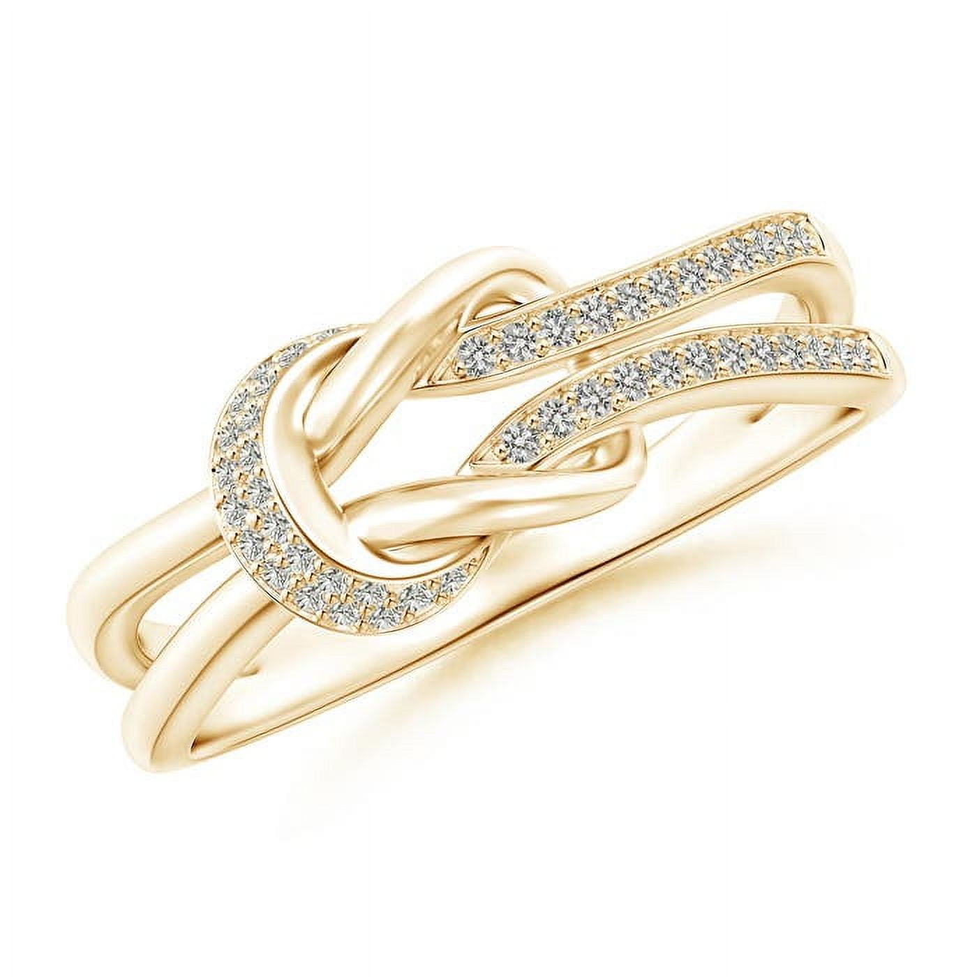 Angara Natural Diamond Split Infinity Knot Ring for Women in 14K Yellow Gold – April Birthstone ...
