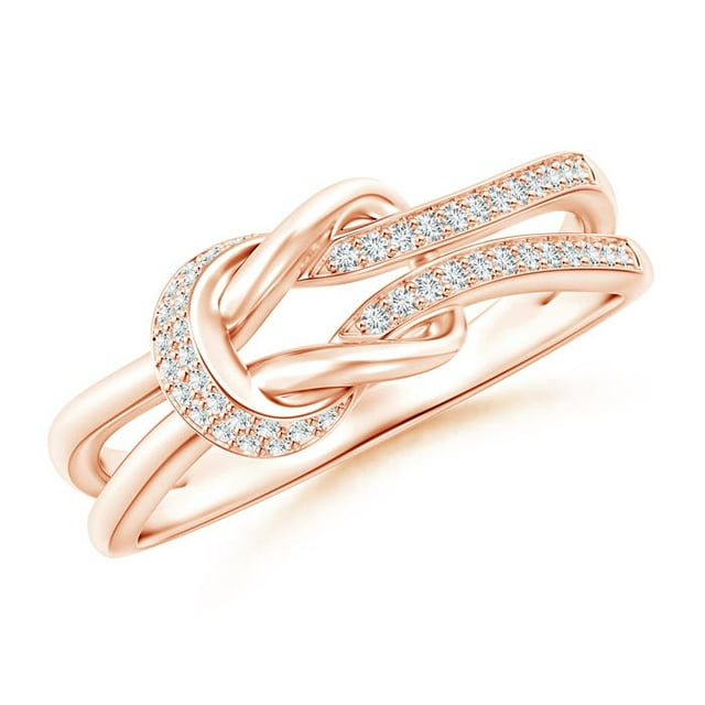 Angara Natural Diamond Split Infinity Knot Ring in 14K Rose Gold for Women – April Birthstone ...