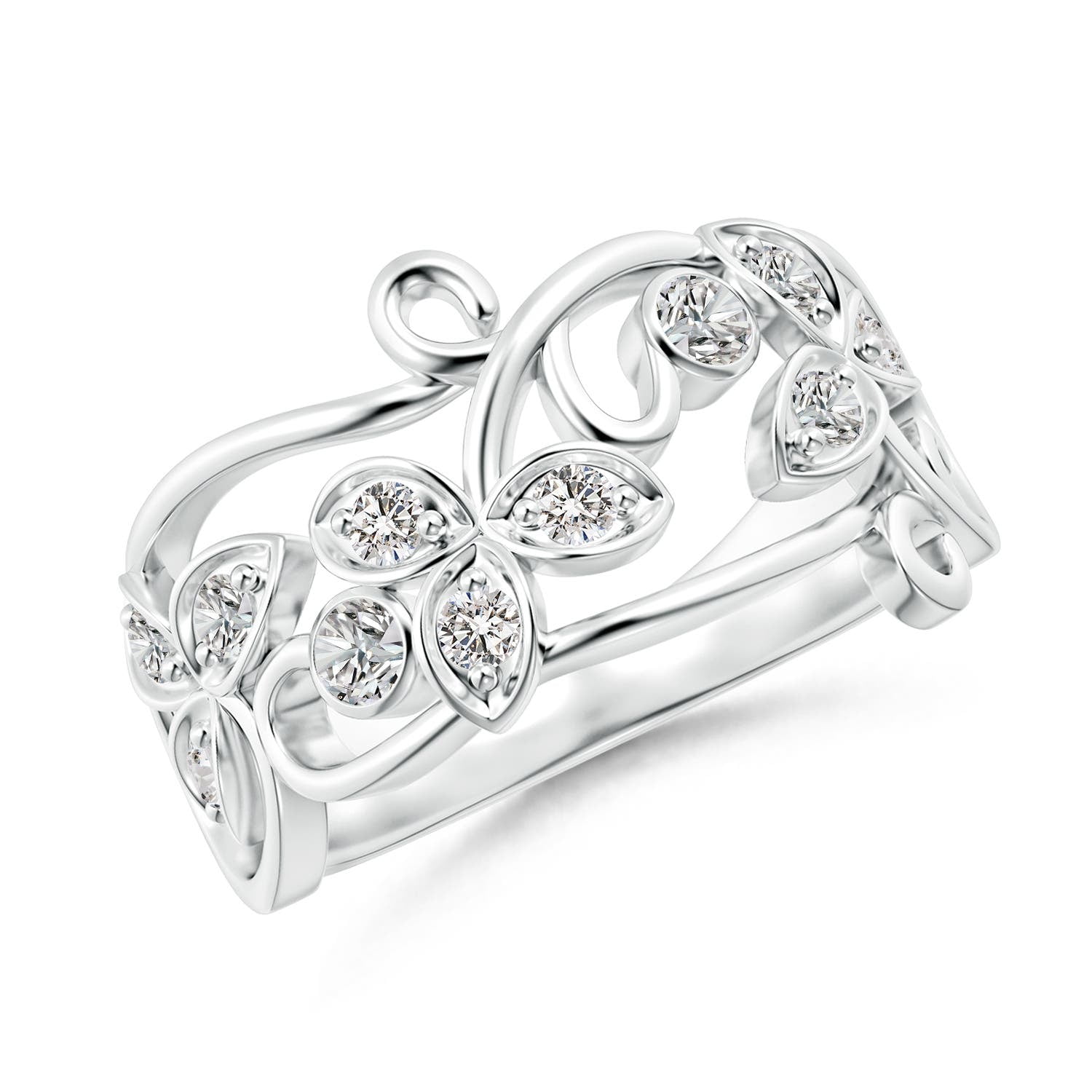 Angara Natural Diamond Vintage Style Ring for Women in 14K White Gold – April Birthstone Jewelry ...