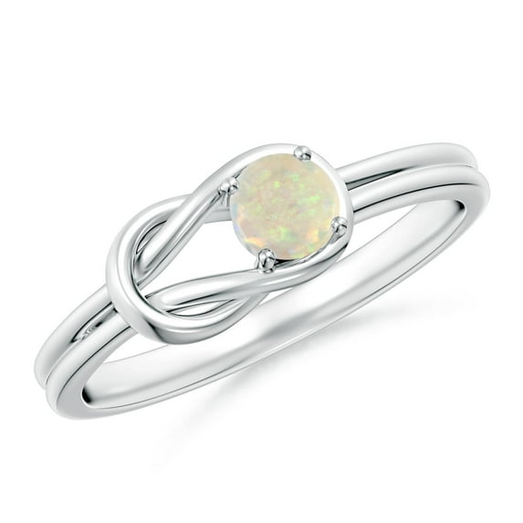 Angara Natural Opal Ring - Solitaire Opal Infinity Knot Ring for Women ...