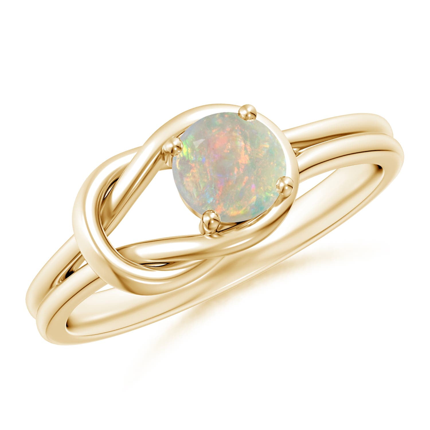 Angara Natural Opal Ring - Solitaire Opal Infinity Knot Ring for Women (Size-5mm) | October ...