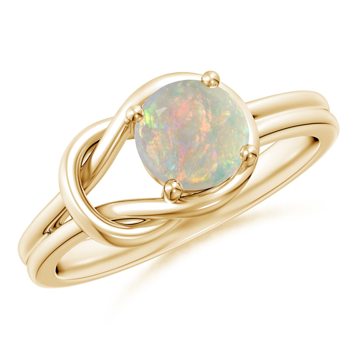 Angara Natural Opal Ring - Solitaire Opal Infinity Knot Ring for Women (Size-6mm) | October ...
