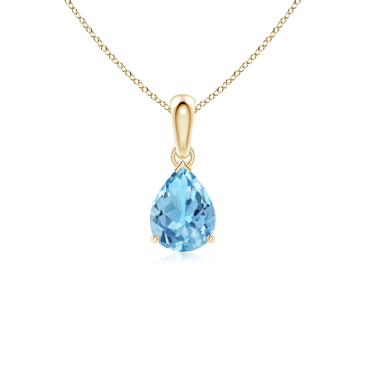 Angara Natural Pear-Shaped 1.55 ct Swiss Blue Topaz Solitaire Pendant ...