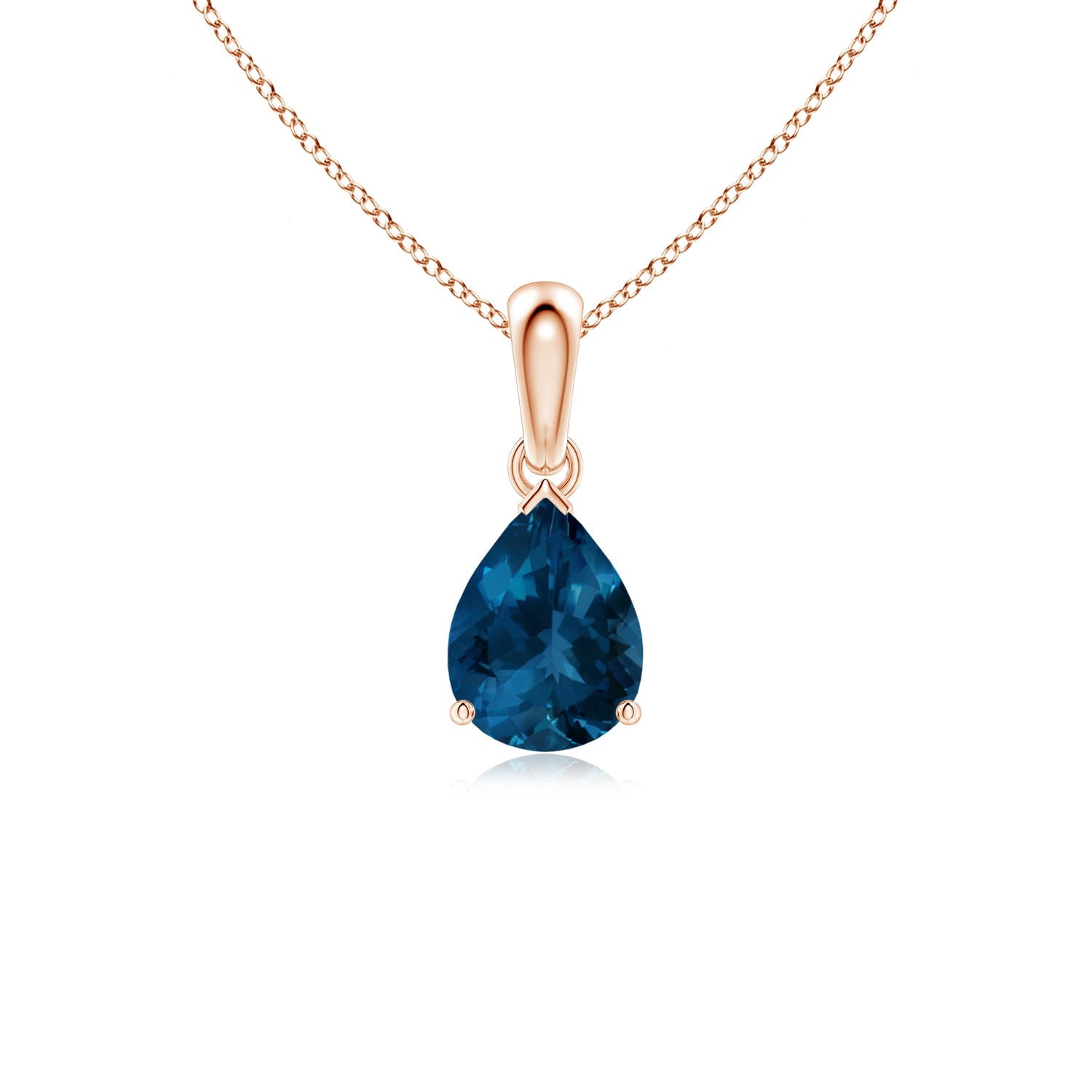 Angara Natural Prong-Set Pear 1.55 ct London Blue Topaz Solitaire ...