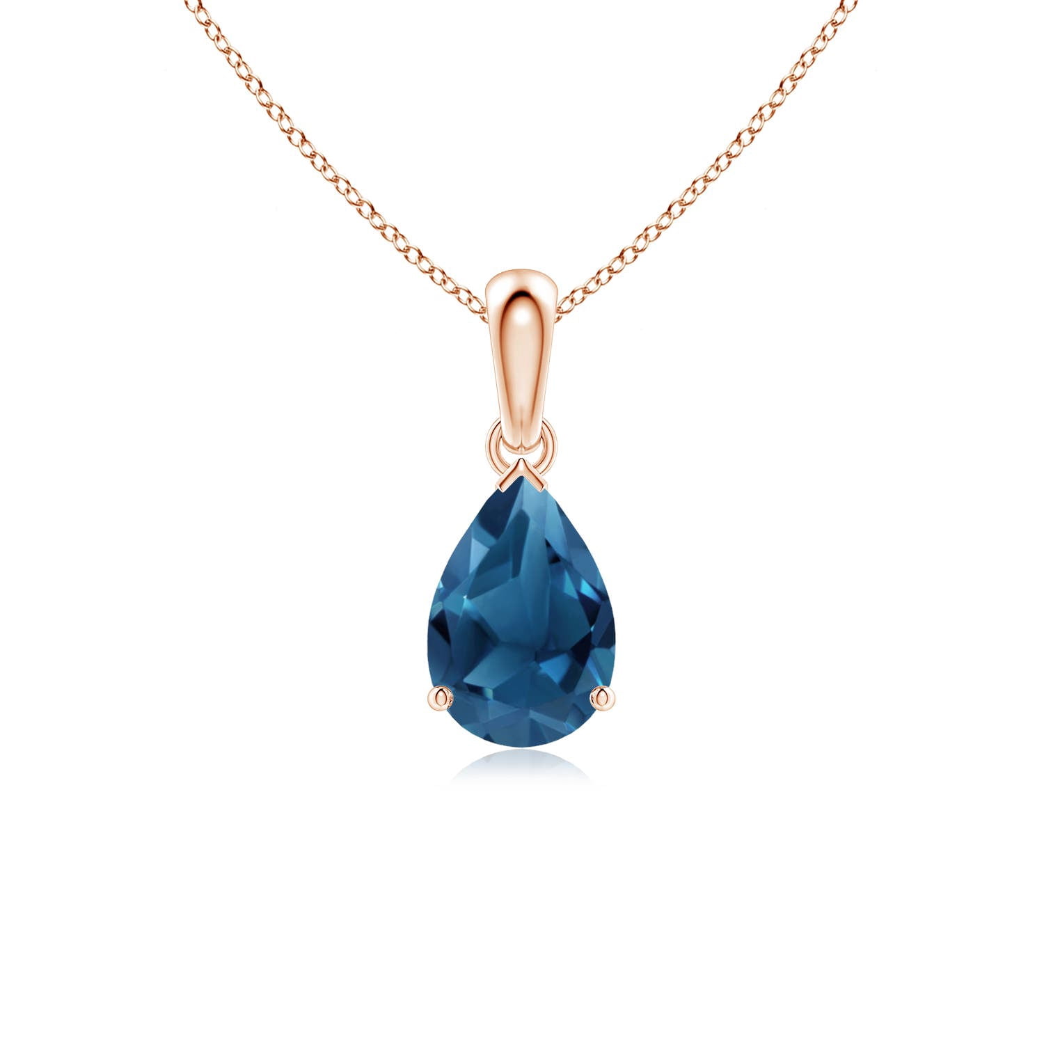 Angara Natural Prong-Set Pear 1.65 ct London Blue Topaz Solitaire ...