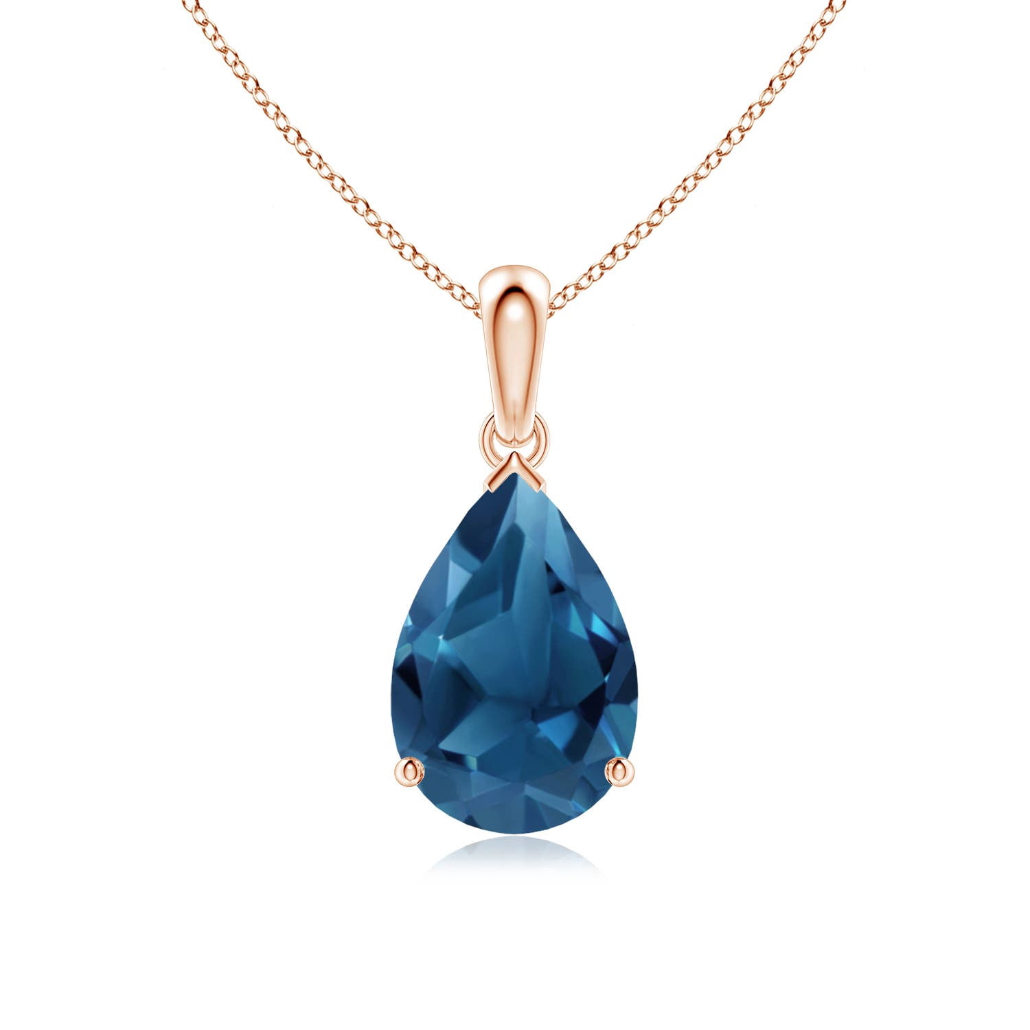 Angara Natural Prong-Set Pear 3.8 ct London Blue Topaz Solitaire ...