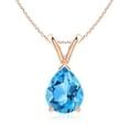 Angara Natural V-Bale Pear-Shaped 1.9 ct Swiss Blue Topaz Solitaire ...