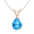 Angara Natural V-Bale Pear-Shaped 1.9 ct Swiss Blue Topaz Solitaire ...