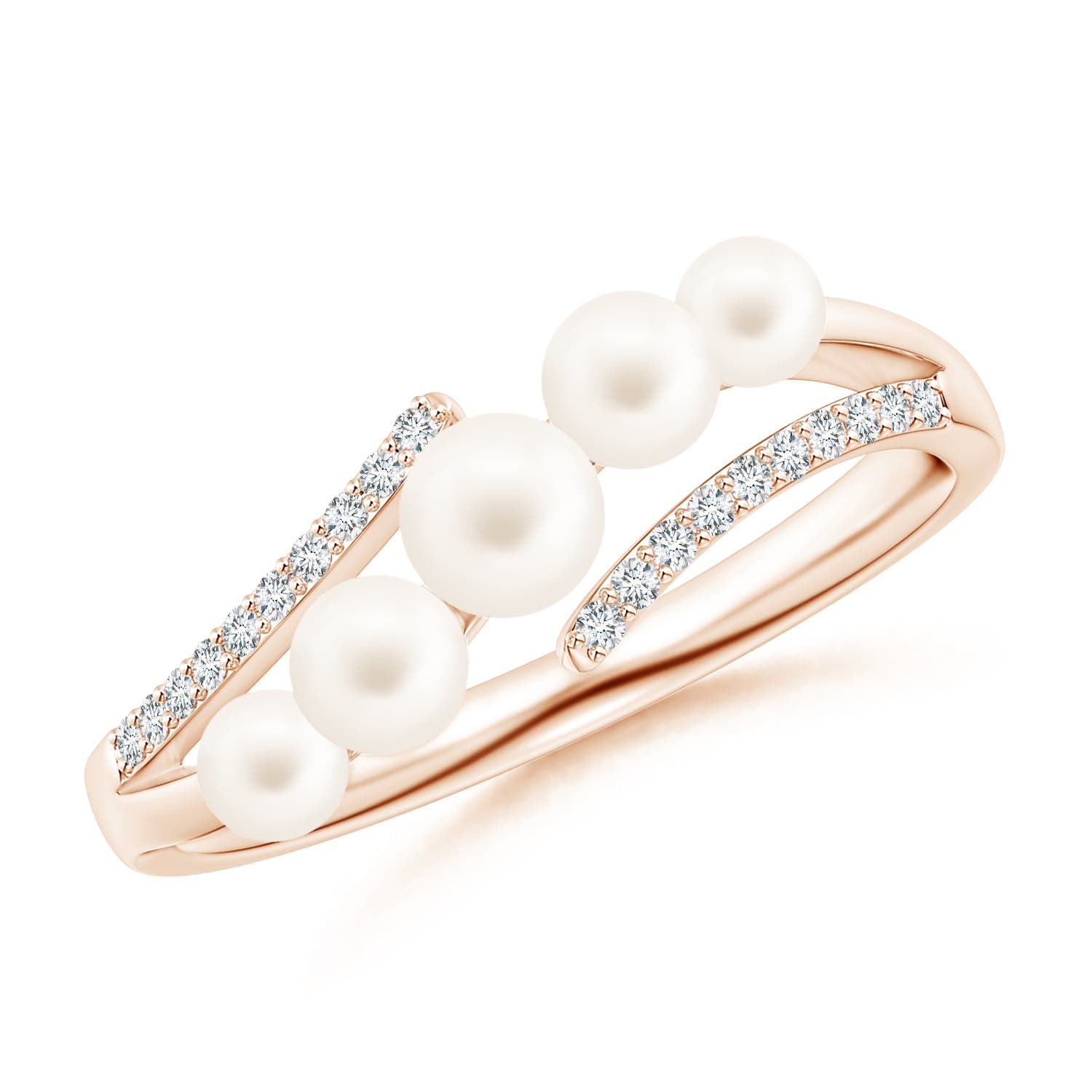 ANGARA Seed Freshwater Cultured Pearl Bypass Ring in 14K Rose Gold for ...