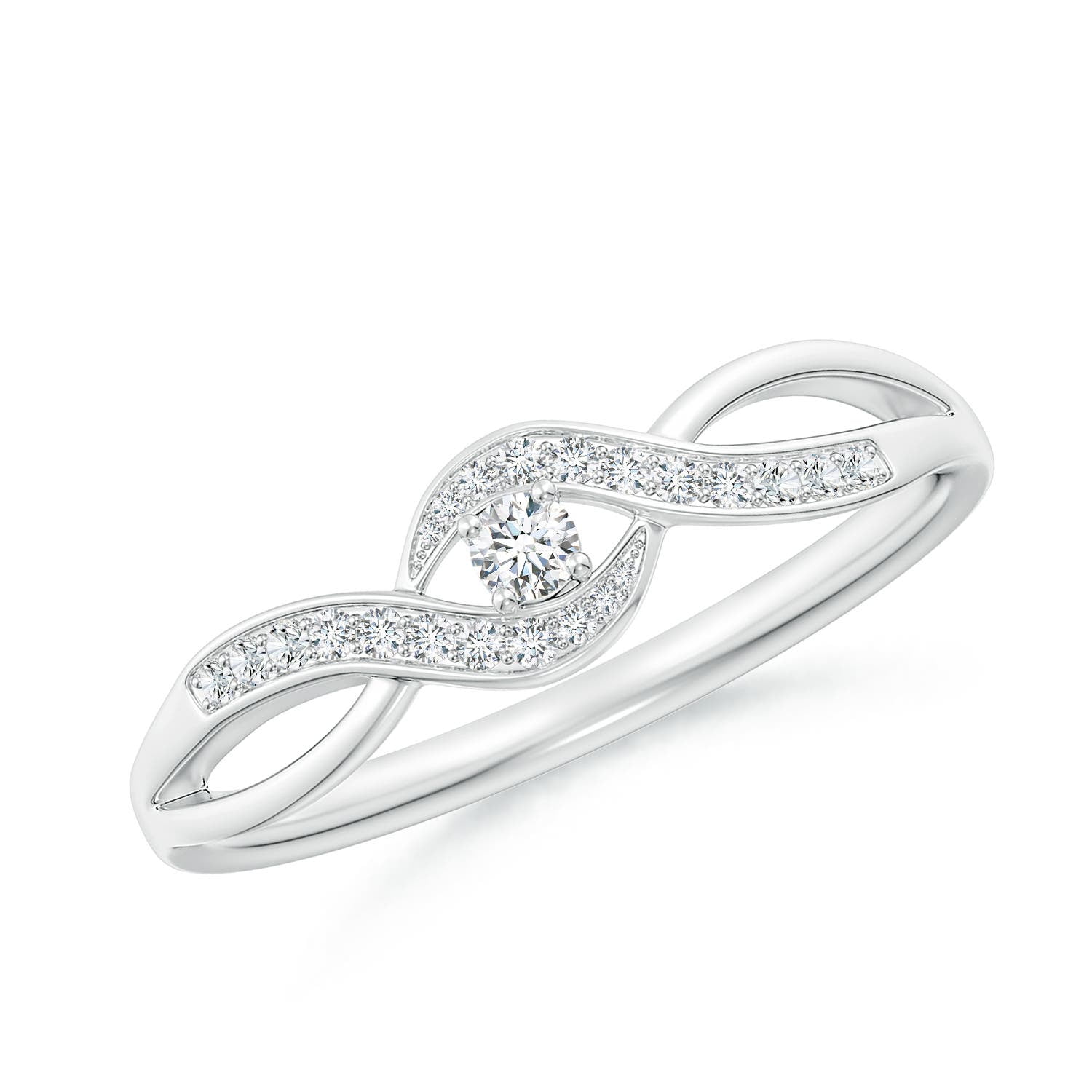 Angara Solitaire Round Lab Diamond Infinity Promise Ring in Sterling Silver for Women (Ring Size ...