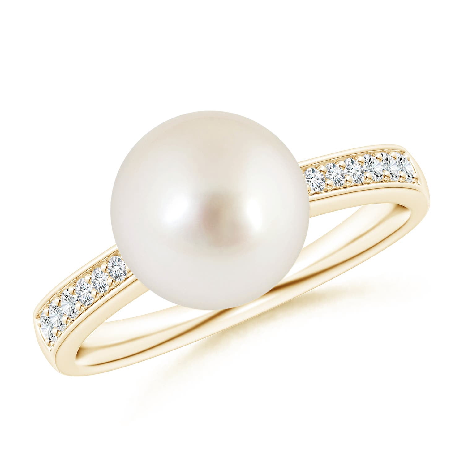 ANGARA South Sea Cultured Pearl Reverse Tapered Shank Ring in 14K ...