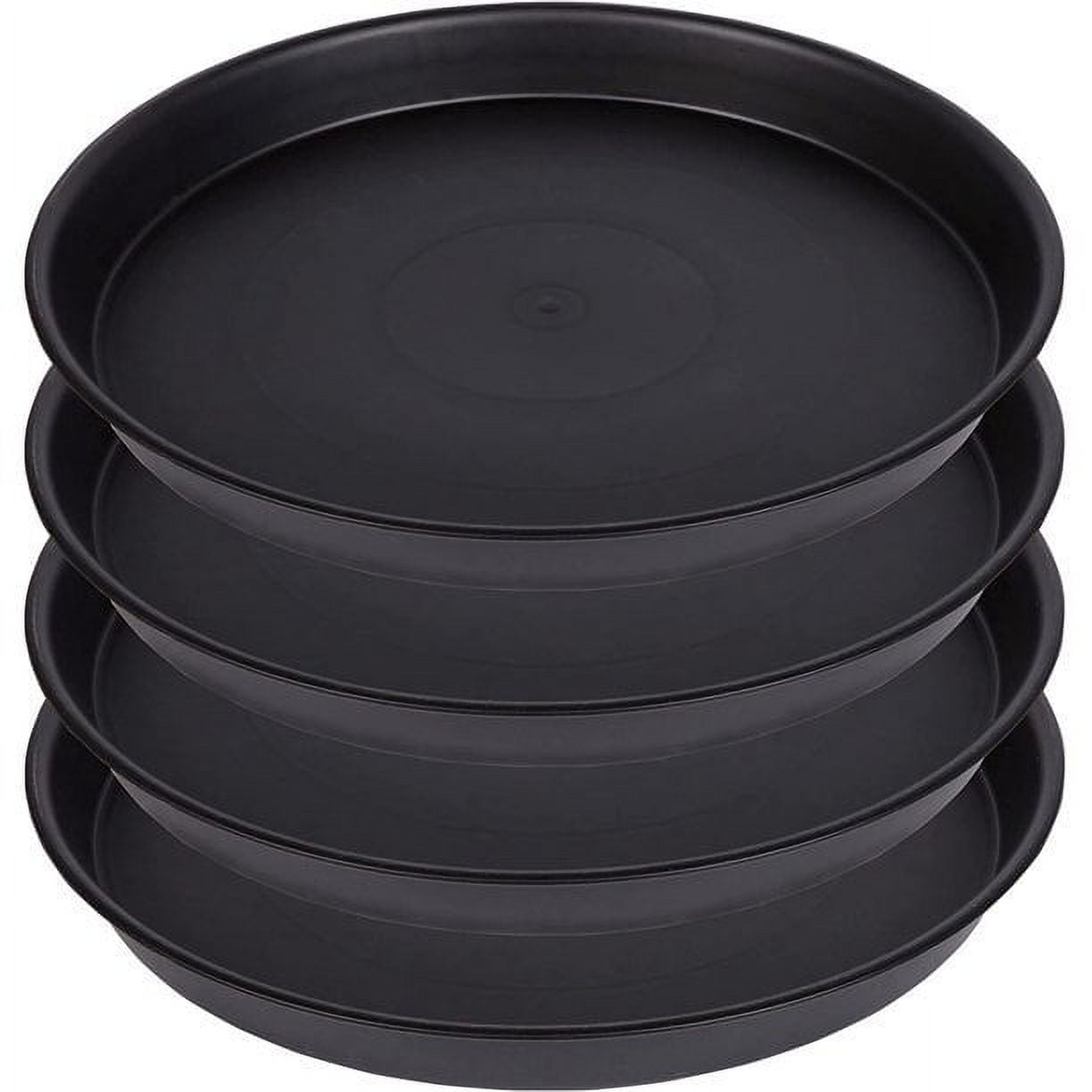 Angde 4 Pack of 13 14 16 inch Plant Saucer Black, Heavy Duty Plastic ...