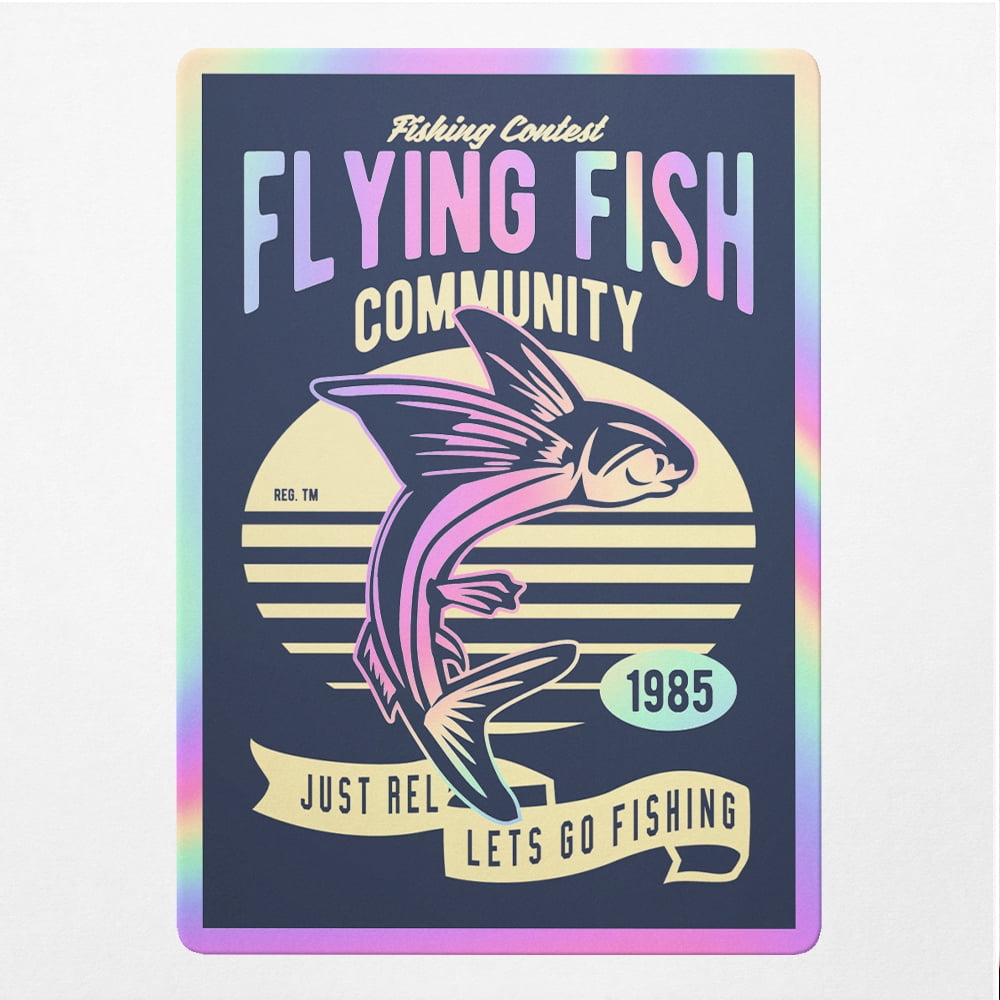 Angdest Club Holographic Decal Stickers Of Flying Fish Premium ...