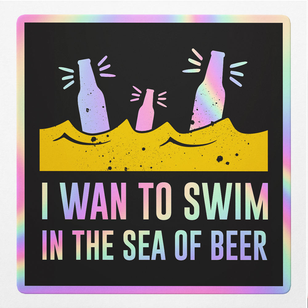 Angdest Club Holographic Decal Stickers Of I Want To Swim In The Sea Of ...