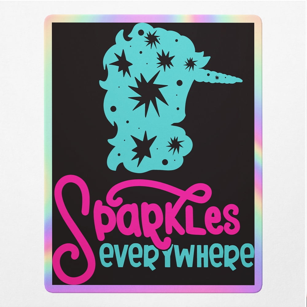 Angdest Club Holographic Decal Stickers Of Unicorns Sparkles Everywhere Premium Waterproof ...