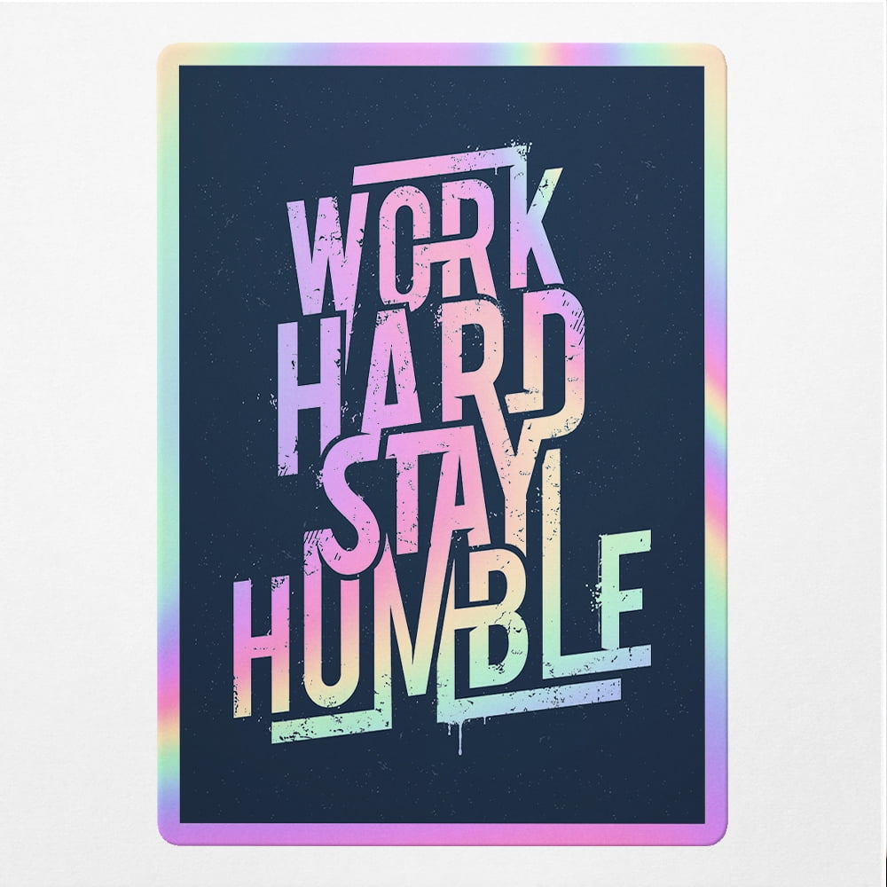 Angdest Club Holographic Decal Stickers Of Work Hard Premium Waterproof ...