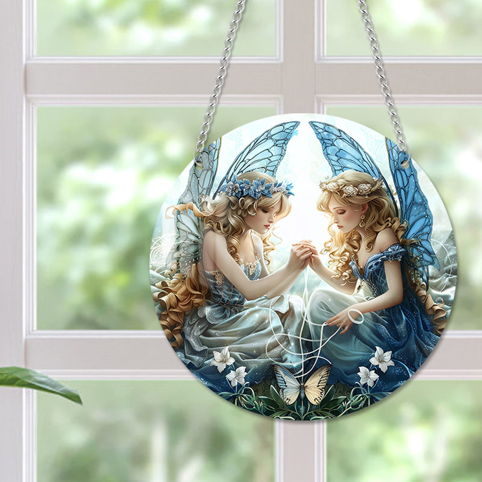 Angel Acrylic Painted Disc With Chain Jewelry Pendant - Walmart.com