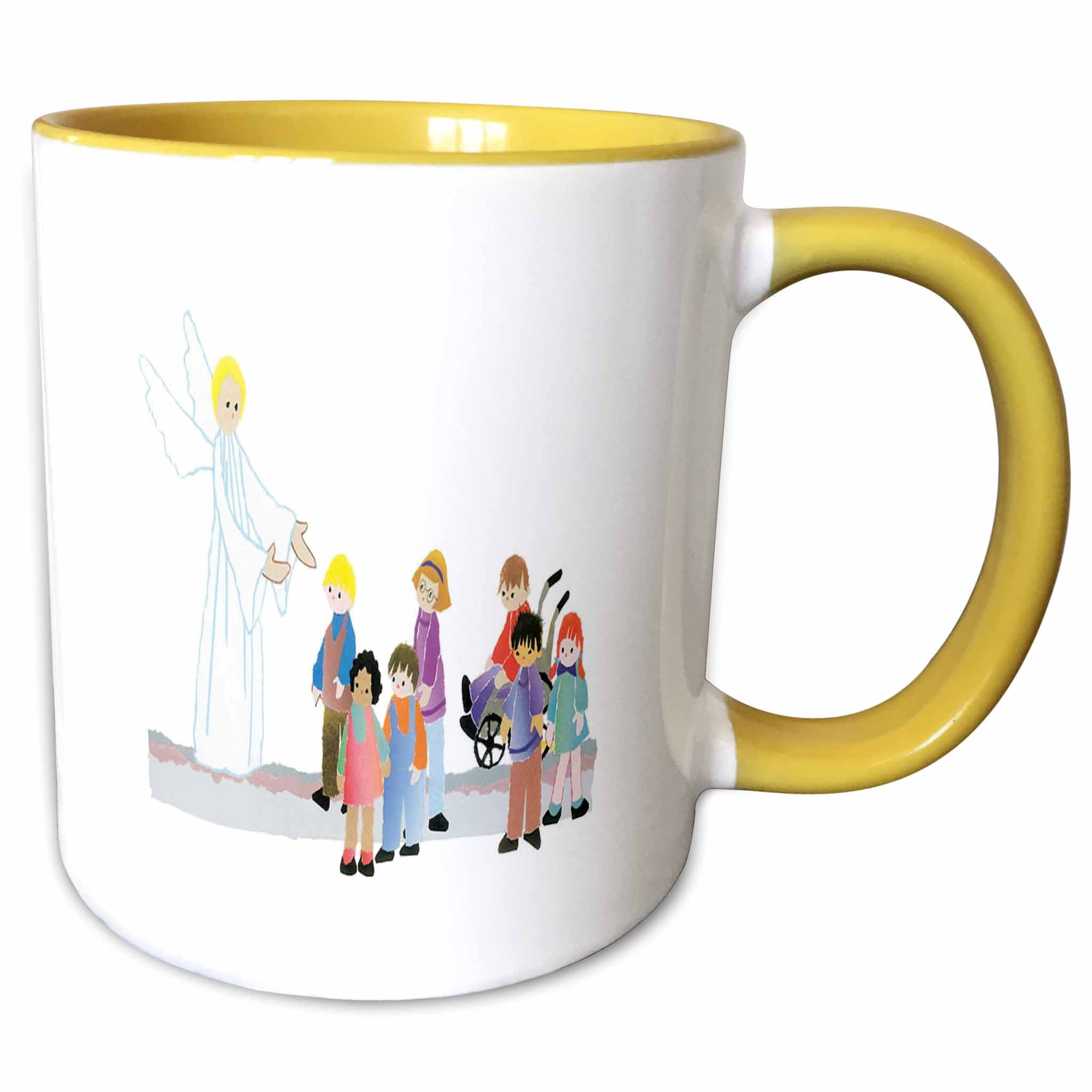 3drose, Angel Among Us, 15oz Two-tone Yellow Mug - Walmart.com