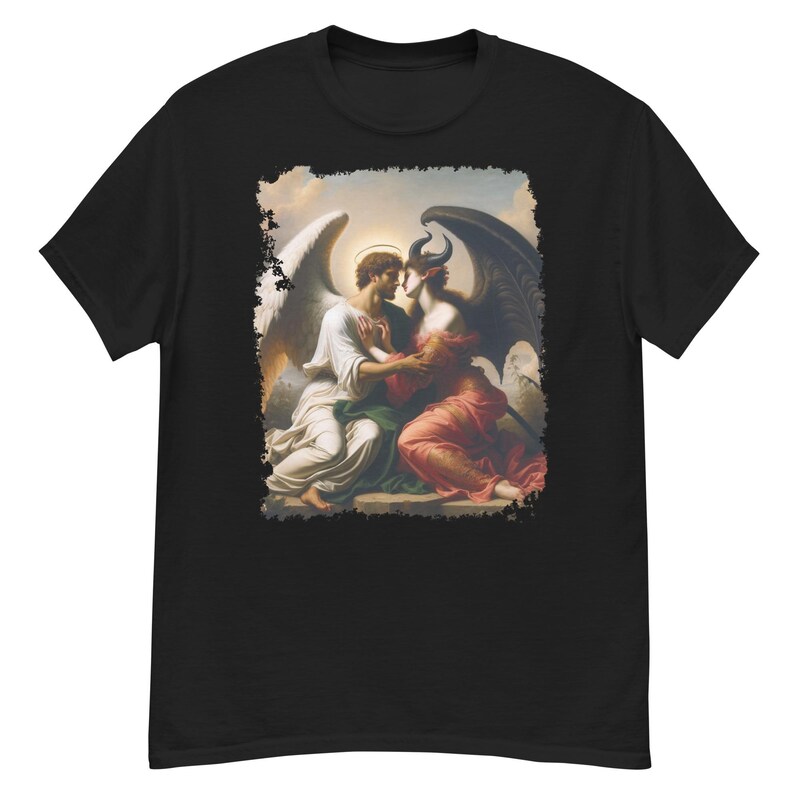 Angel And Demon Love Graphic TShirt Fantasy Romance Duality Art Gift ...