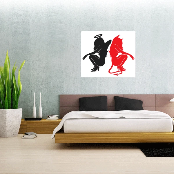 Angel And Devil Girls Wall Decal Sticker Phone Decal Water Bottle ...