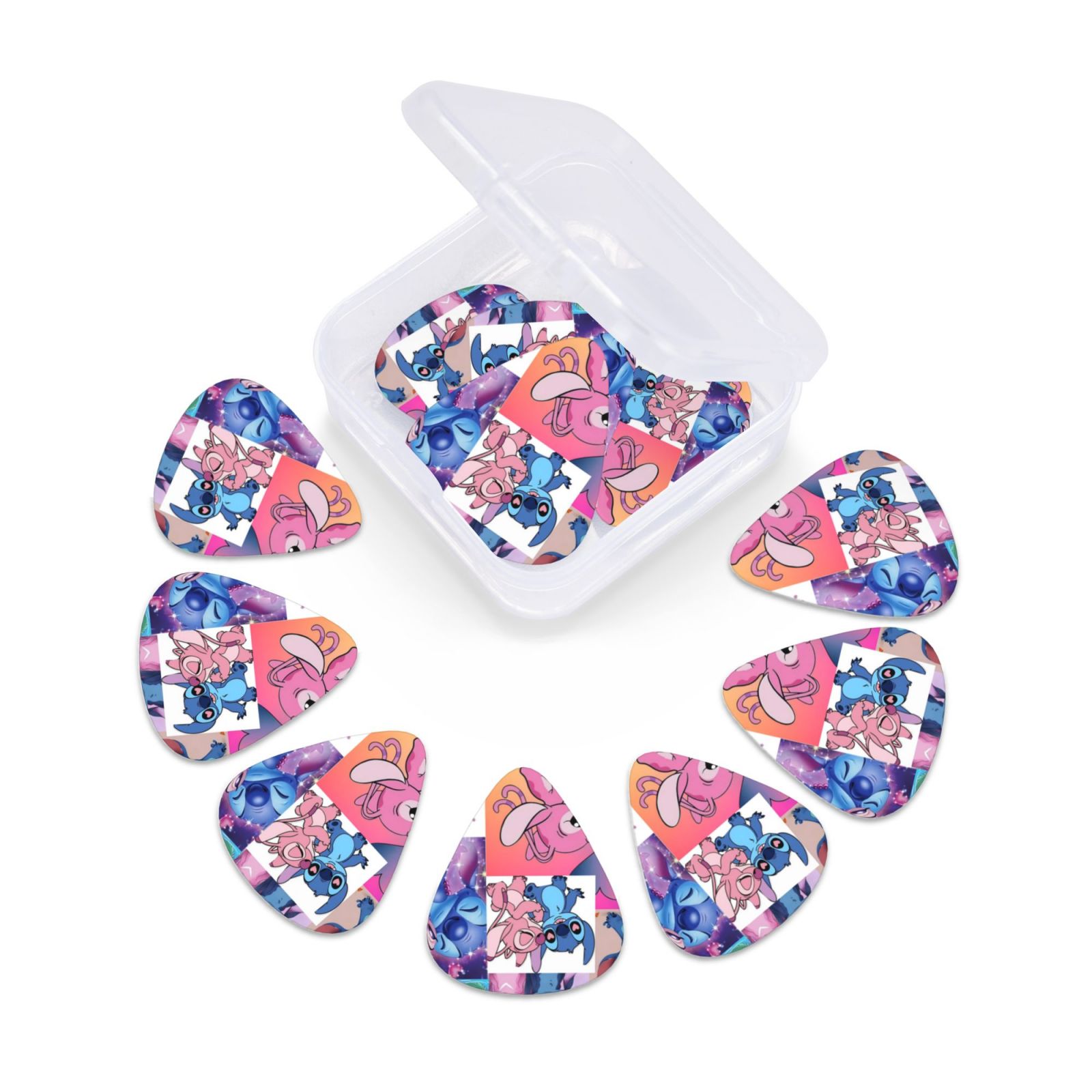 Angel And Stitch 12 Piece Guitar Picks Set With Holder For Acoustic ...