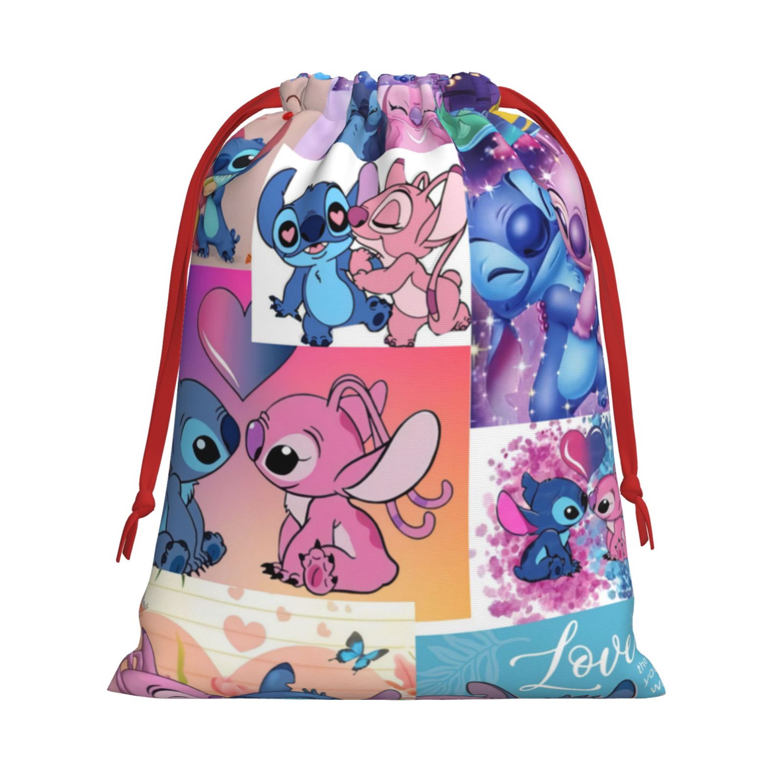 Angel And Stitch Drawstring Bag For Kids Adults Gifts Drawstring ...