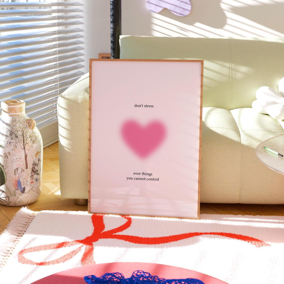 Angel Aura Gradient Heart Manifestation Wall Art, Stretched Canvas ...