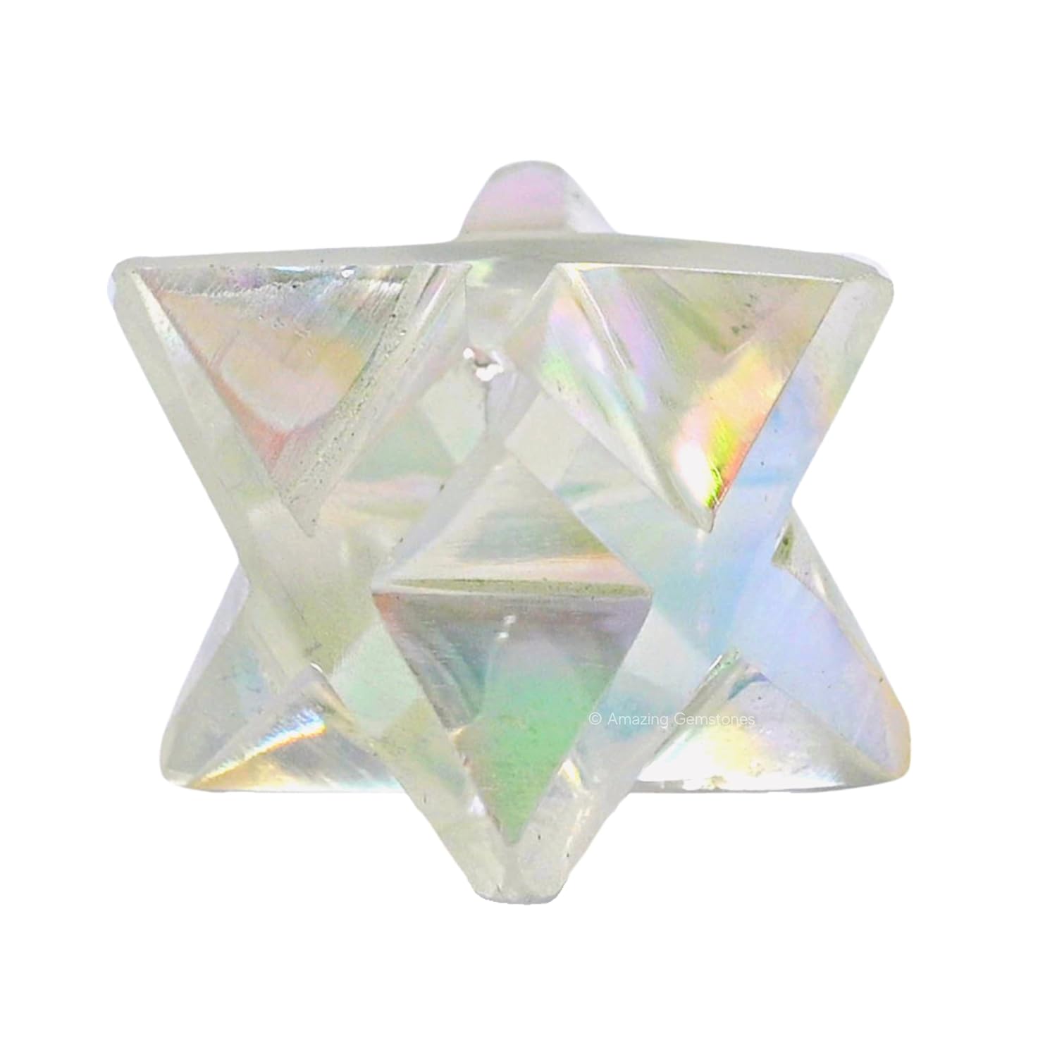 Angel Aura Quartz Merkaba Crystal - 0.75 Inches Metaphysical Merkaba ...