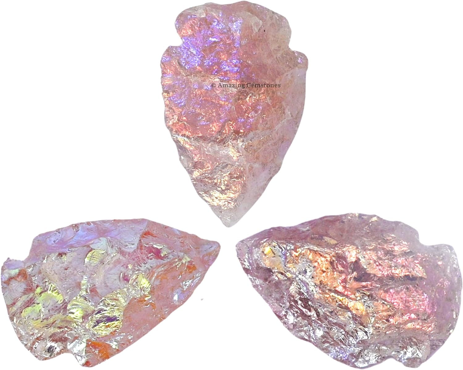 Angel Aura Rose Quartz Crystal Arrow Head Stone (1" to 1.5" Inch ...