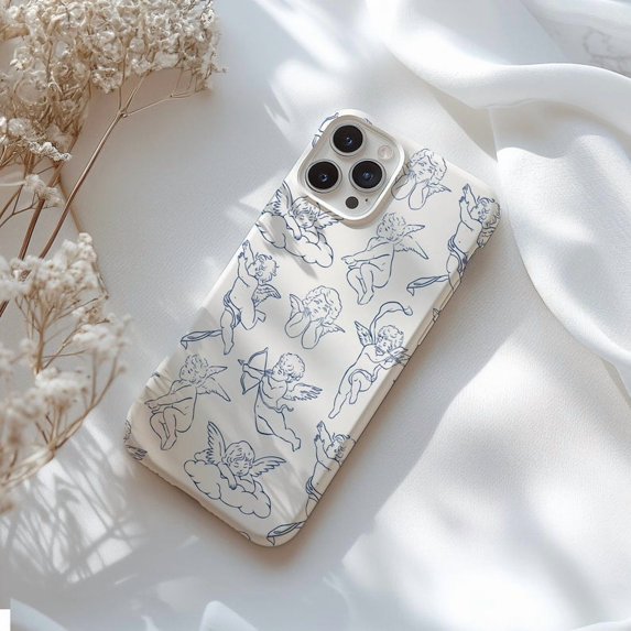 Angel Baby Cherub Illustration Phone Case for iPhone 11 12 13 14 15 16 ...