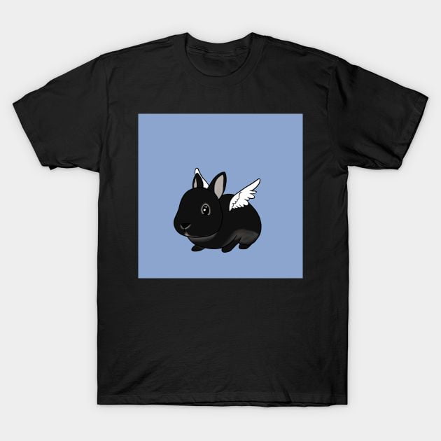 Angel Bunny Graphic Shirt Cute Black Rabbit with Wings Design for Pet ...