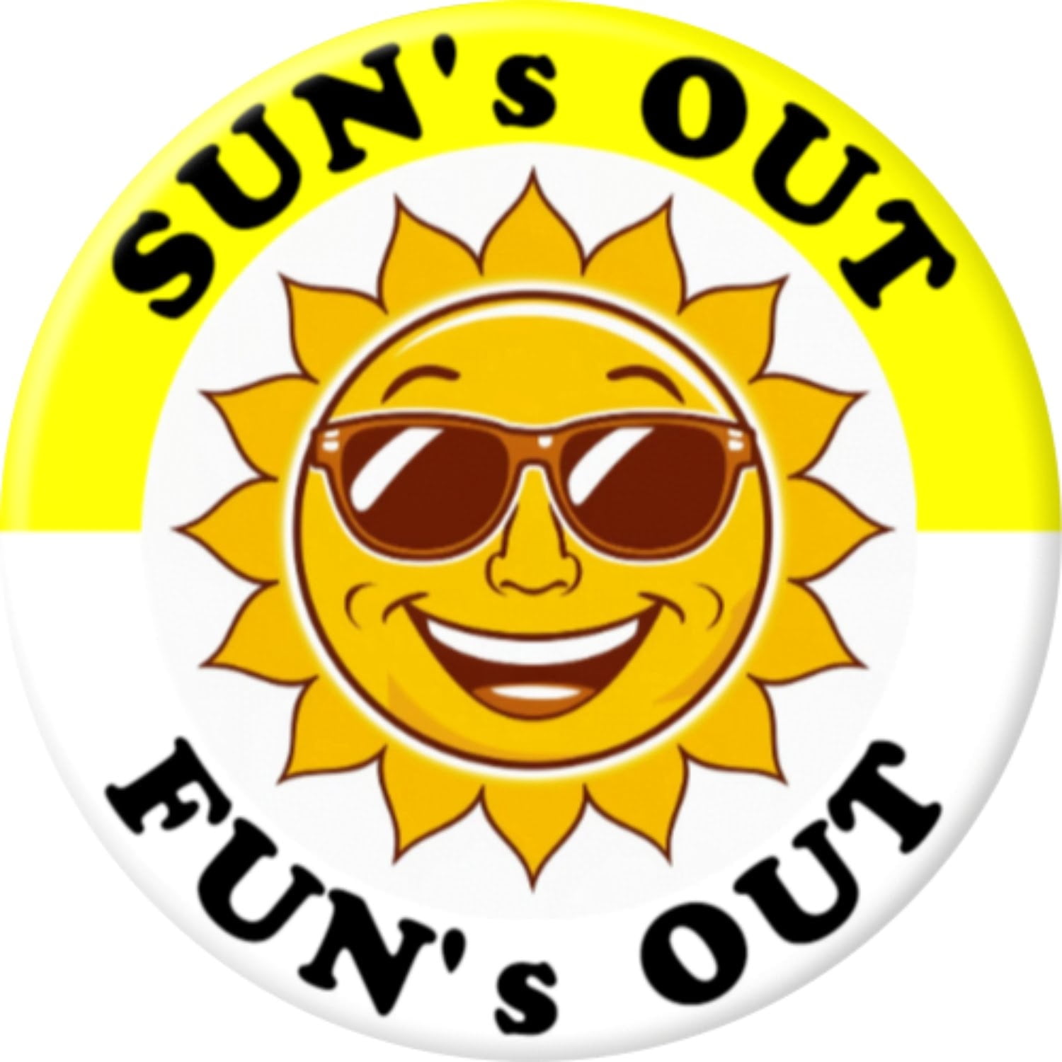 Angel Buttons 2.25 inch mirror-back button Sun's Out Fun's Out - Walmart.com