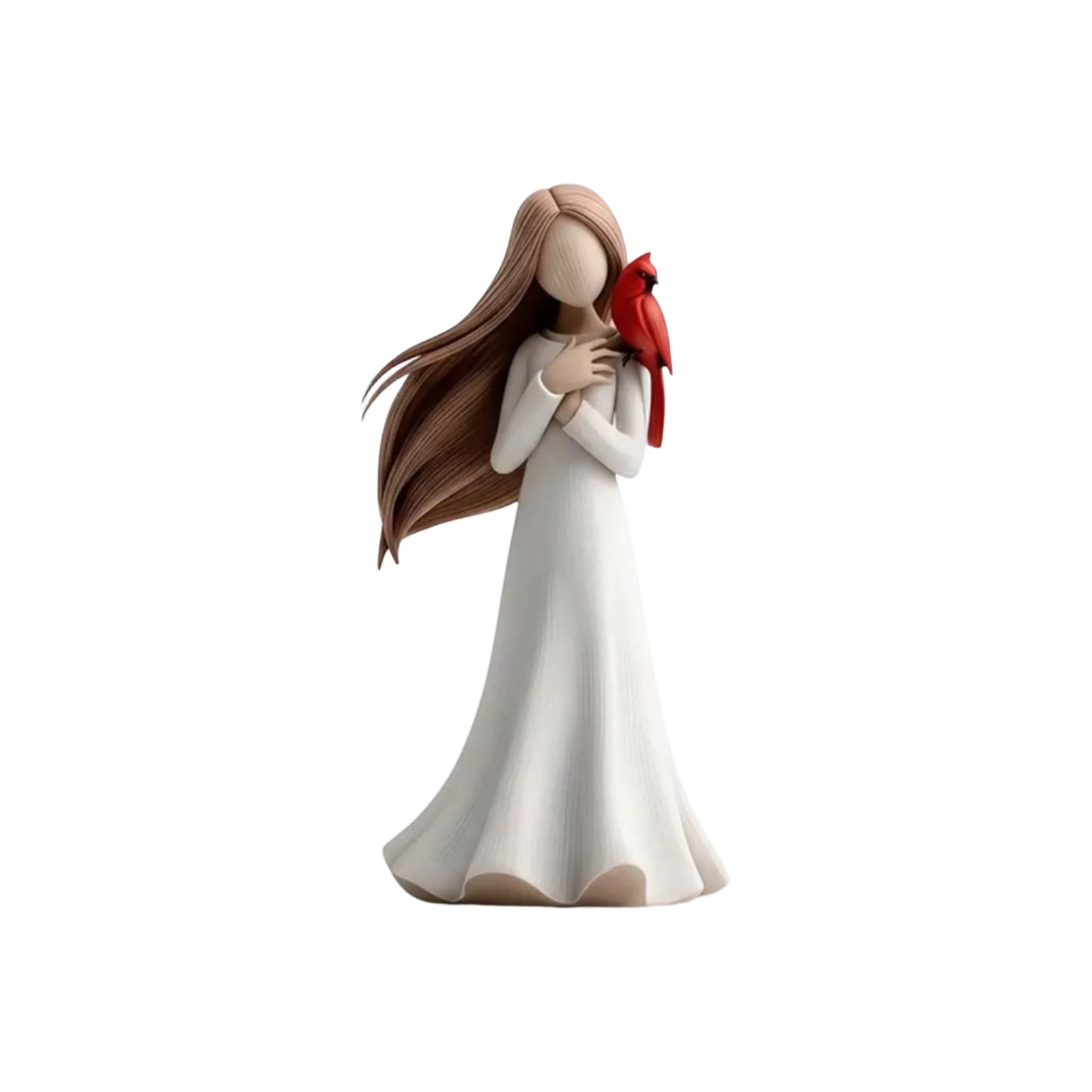Angel Cardinal Memorial Statue, Resin Hand-Painted Figurine, Sympathy ...