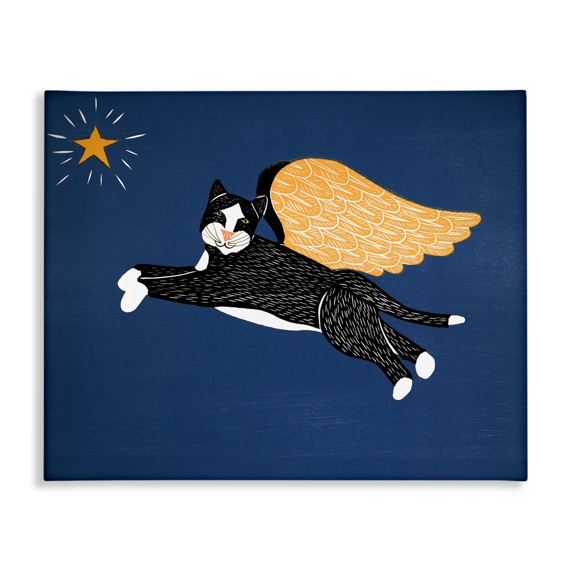 Angel Cat with Star Canvas Wall Art, design by Stephen Huneck - Walmart.com