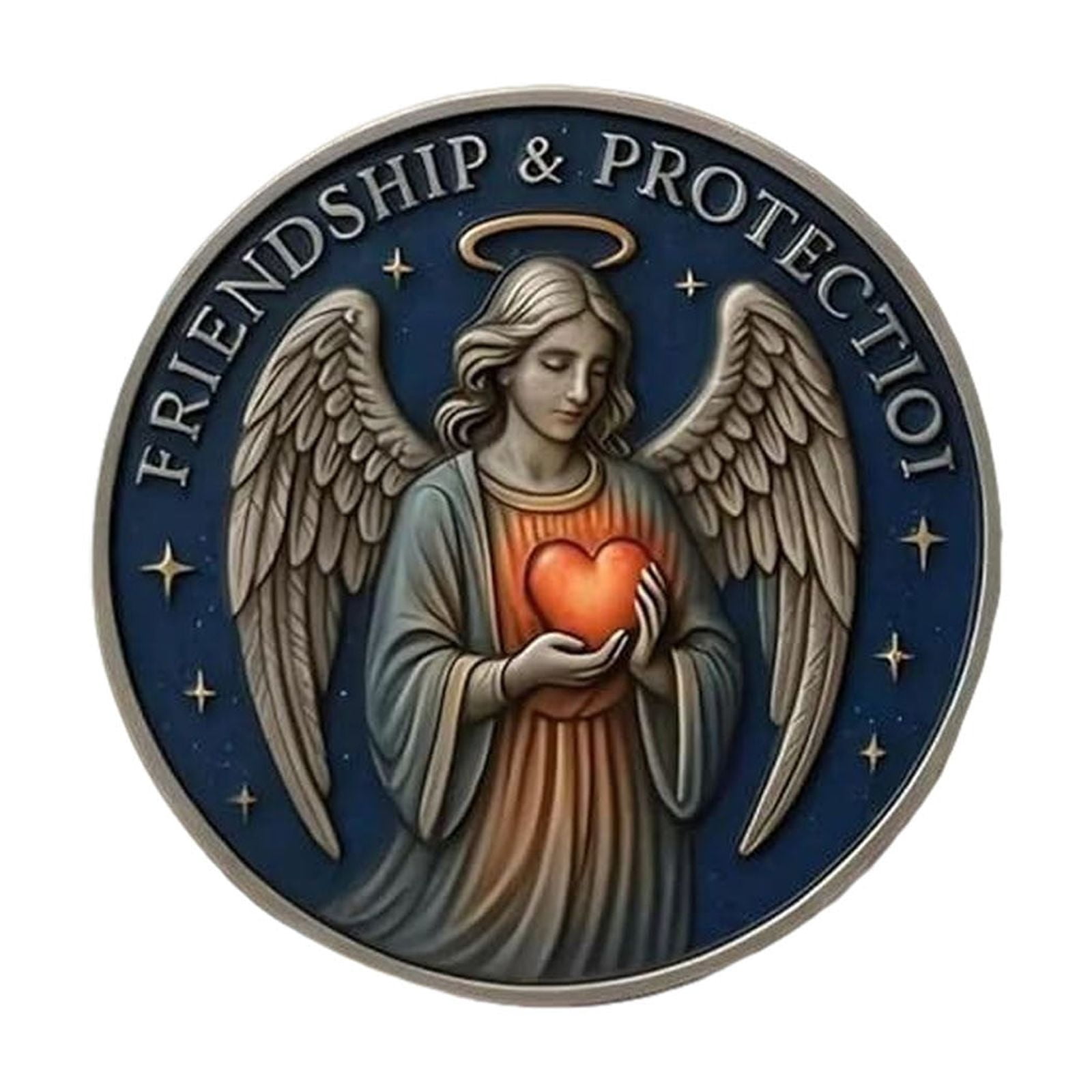 Angel Commemorative Coin Metal Ornament with Engraved Relief Thoughtful ...