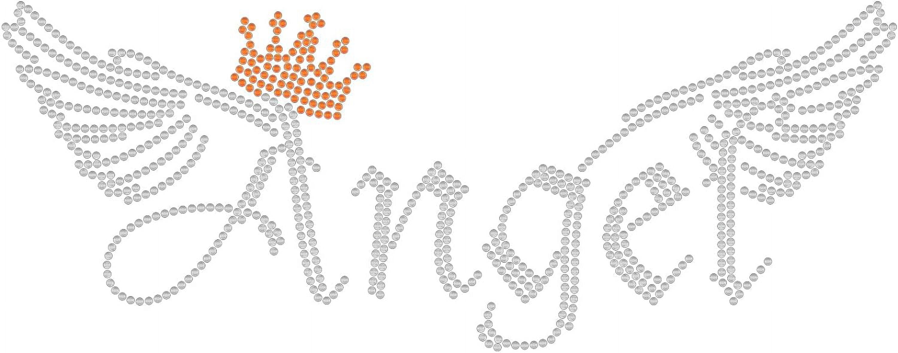 Angel Crystal Rhinestone Heat Transfer Crown Angel Wings Iron on Bling ...